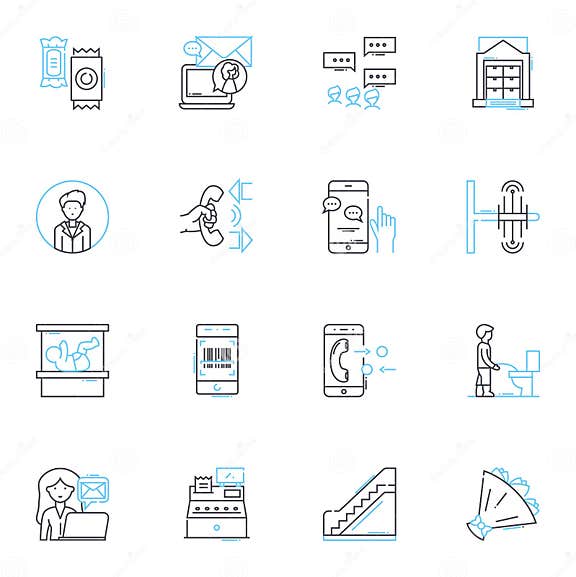 Machine Partners Linear Icons Set. Collaboration, Integration, Automation, Efficiency, Synergy ...