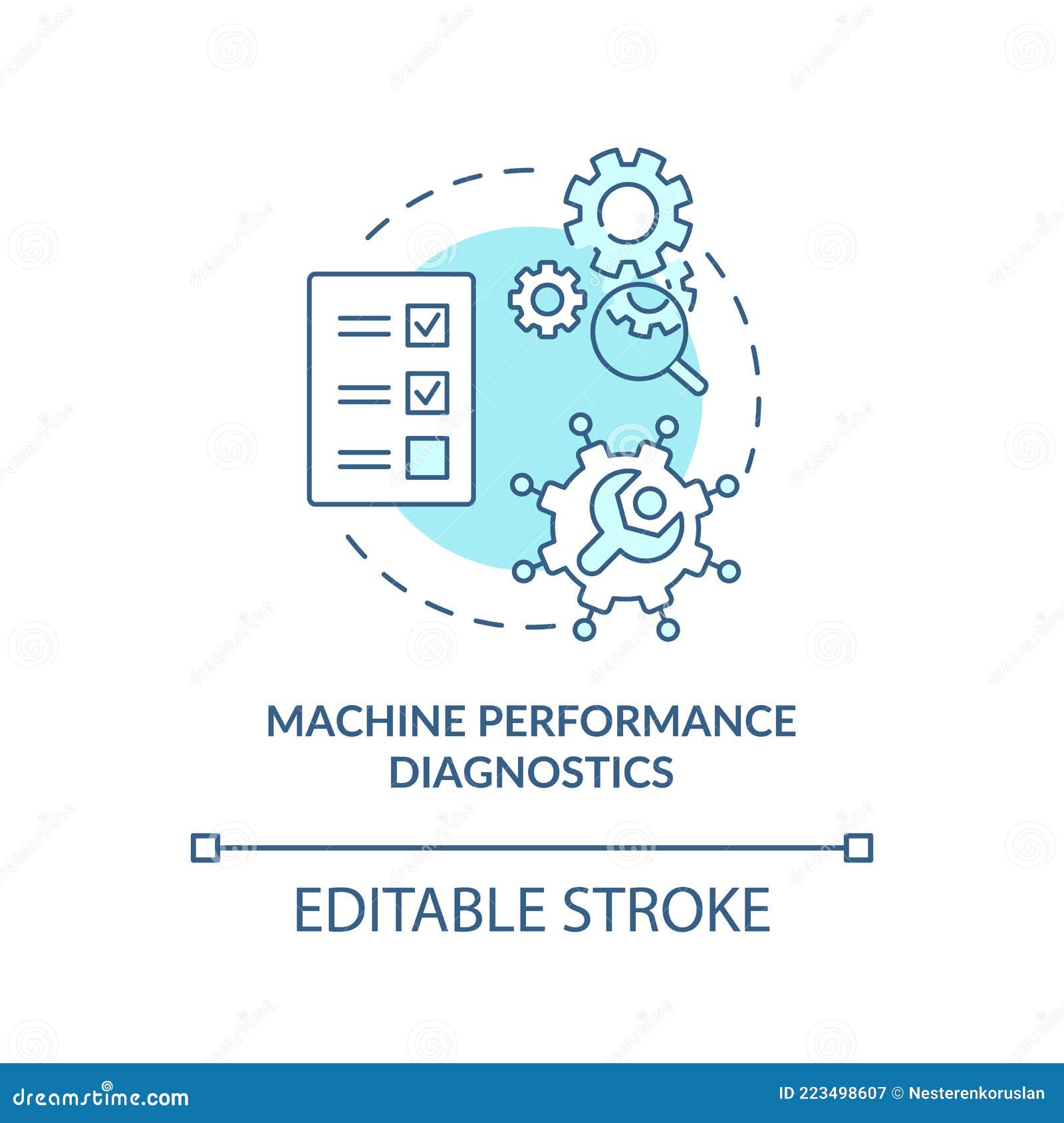 Machine Performance Diagnostics Concept Icon Stock Vector ...