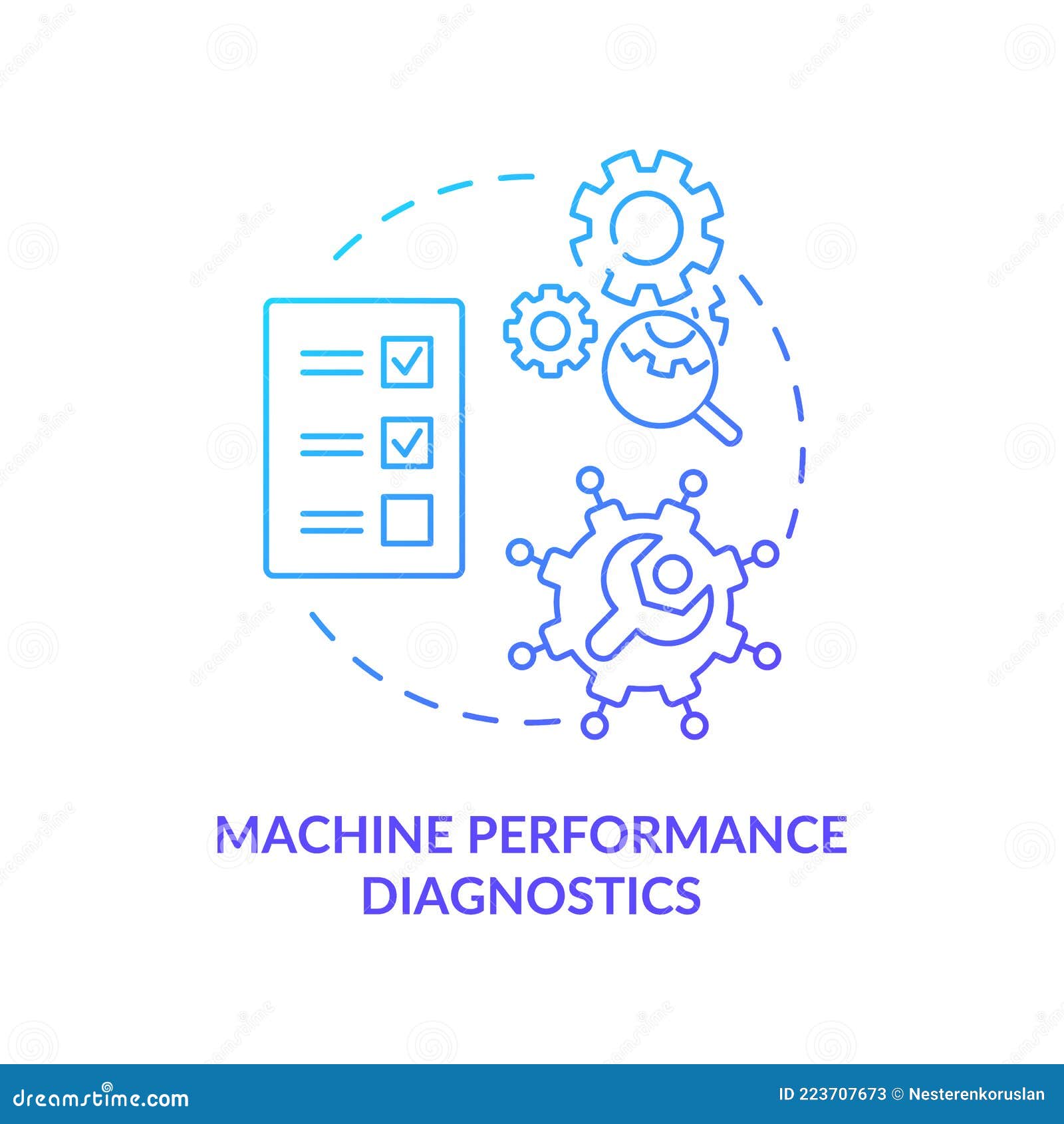 Machine Performance Diagnostics Concept Icon Stock Vector ...