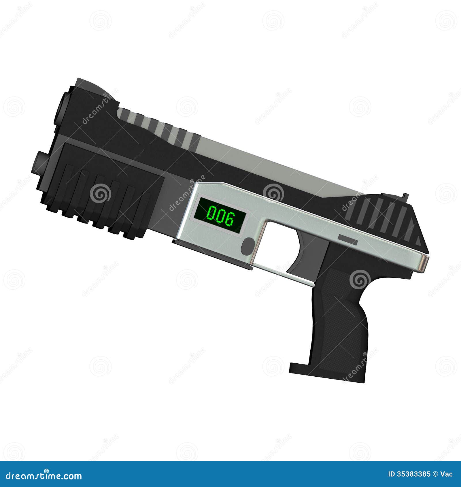 Machine Pistol And Revolver. Vector Illustration | CartoonDealer.com ...