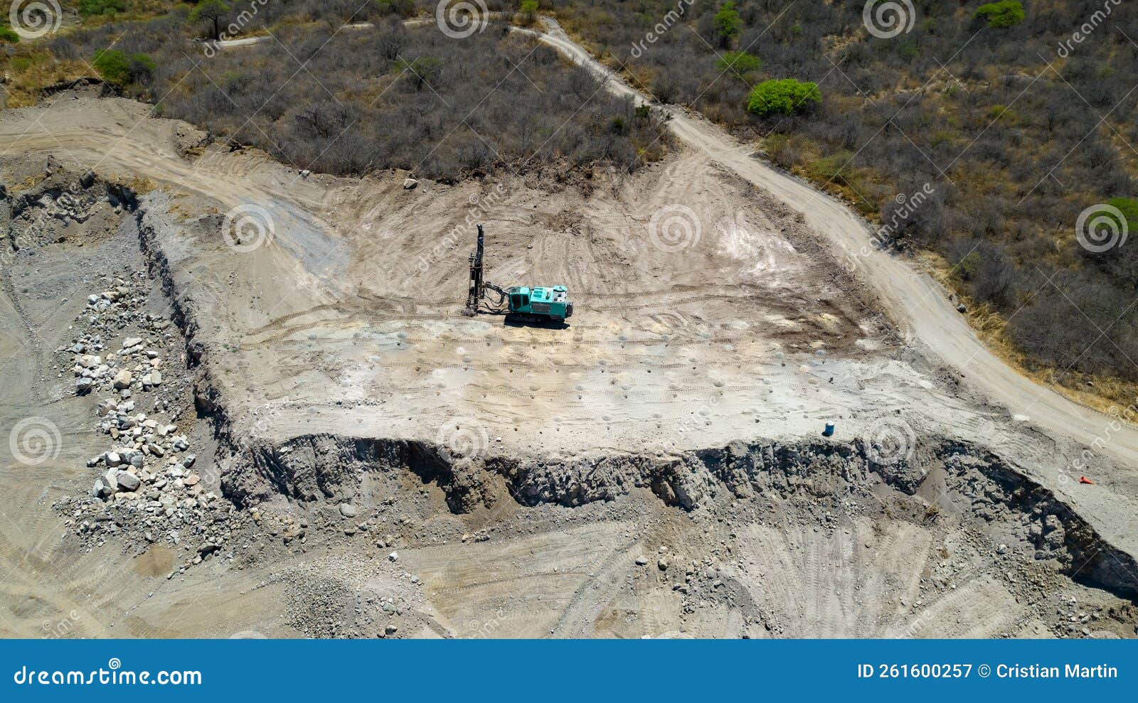 Machine for Placing Explosives in a Cement Quarry Stock Image - Image ...