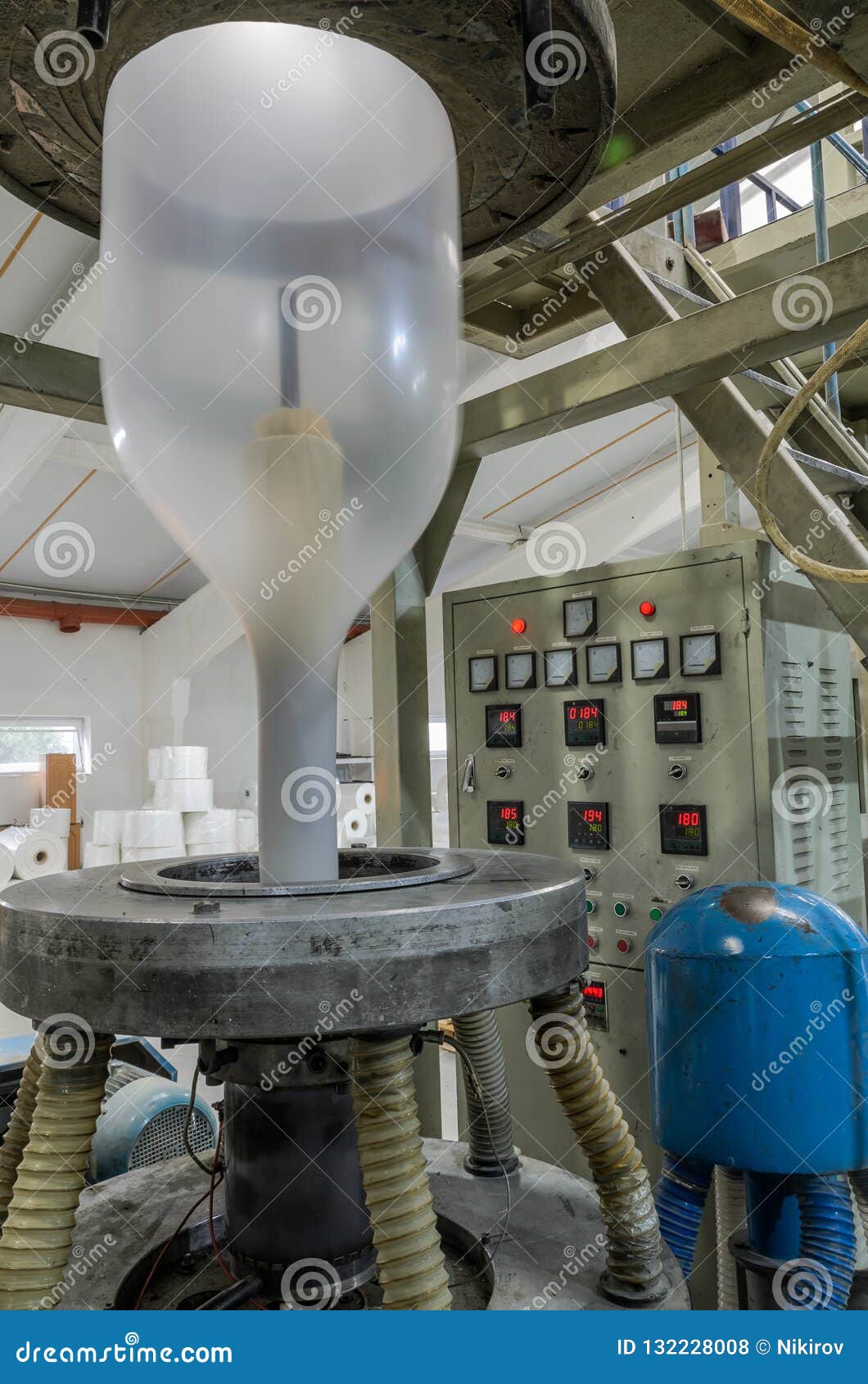 Machine with Polyethylene for the Production of Plastic Bags Stock ...
