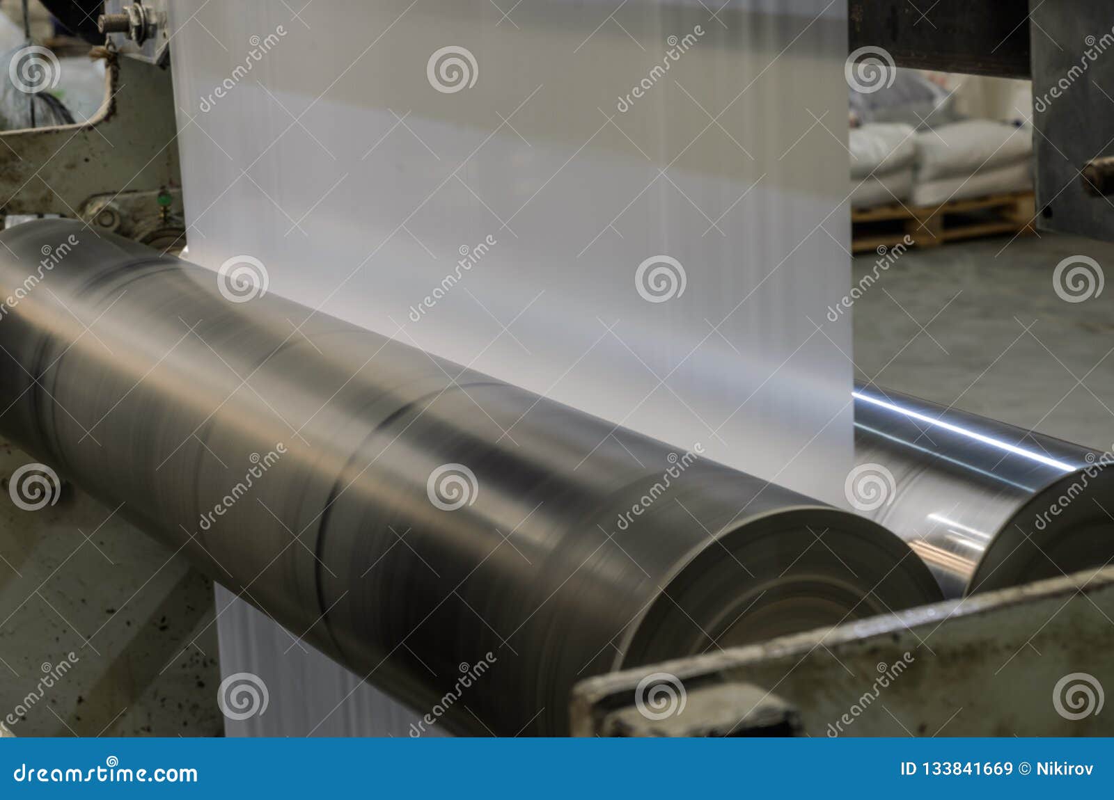 Machine with Polyethylene for the Production of Plastic Bags Stock ...