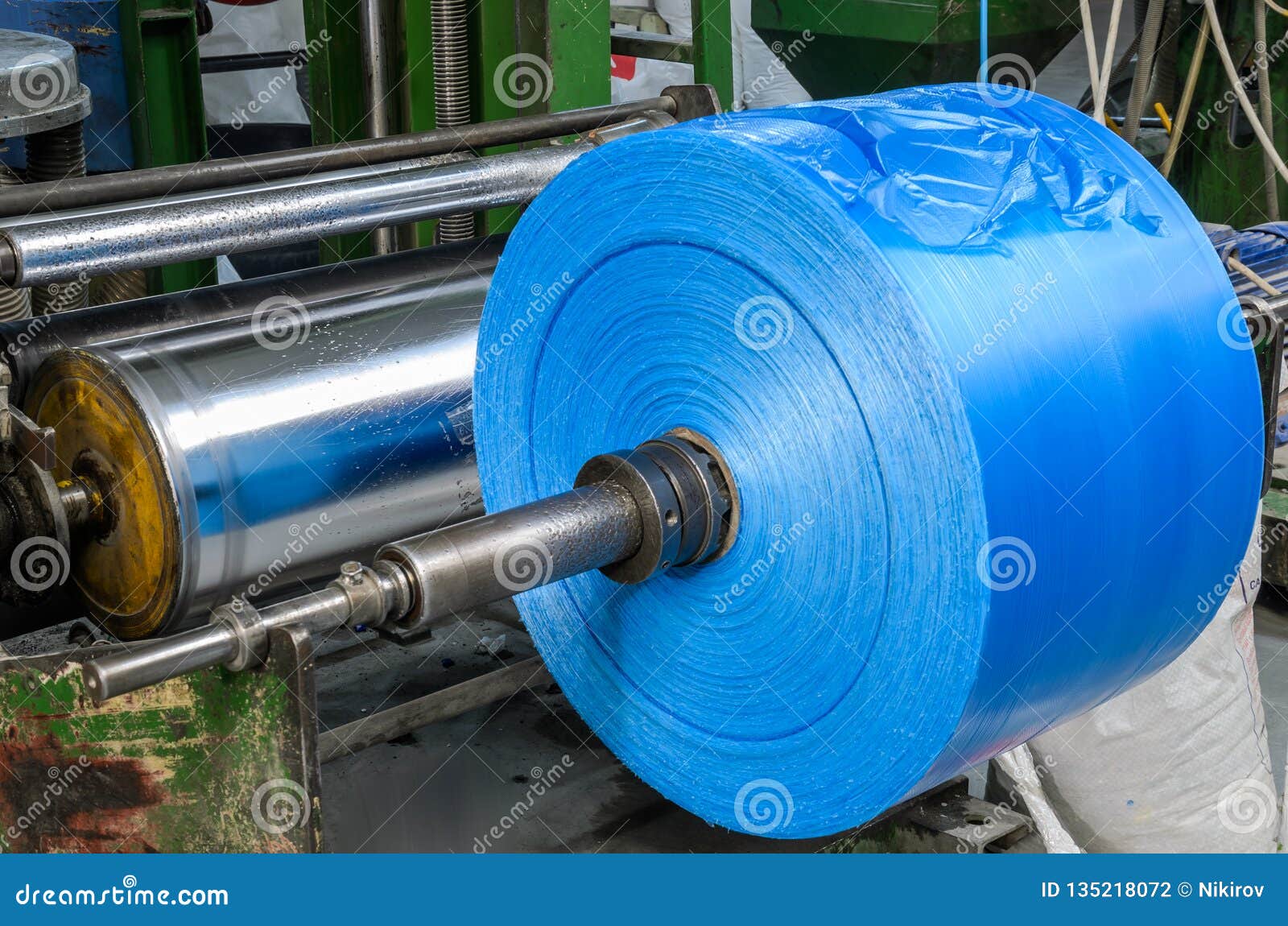 Machine with Polyethylene for the Production of Plastic Bags Stock ...