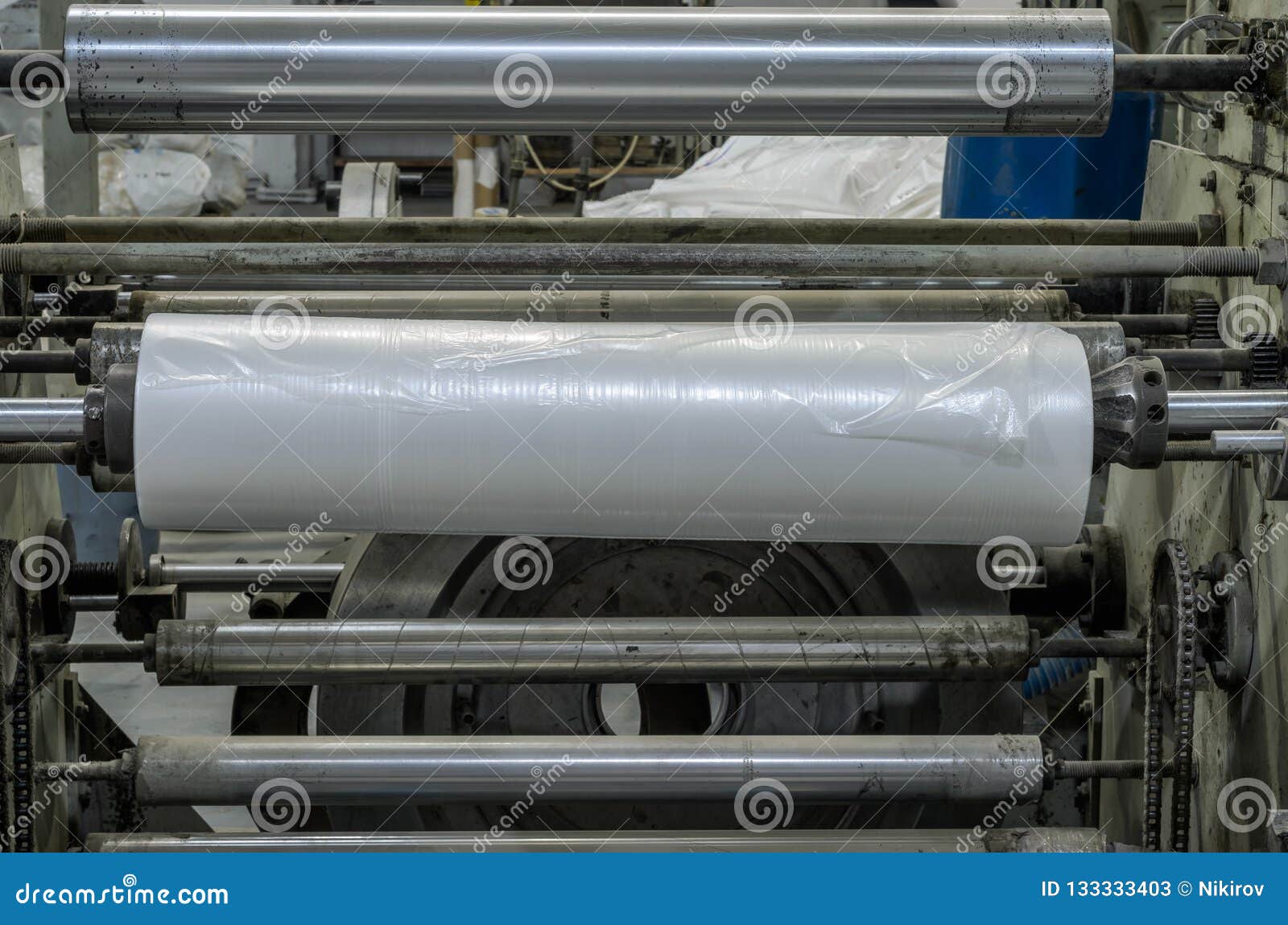 Machine with Polyethylene for the Production of Plastic Bags Stock ...
