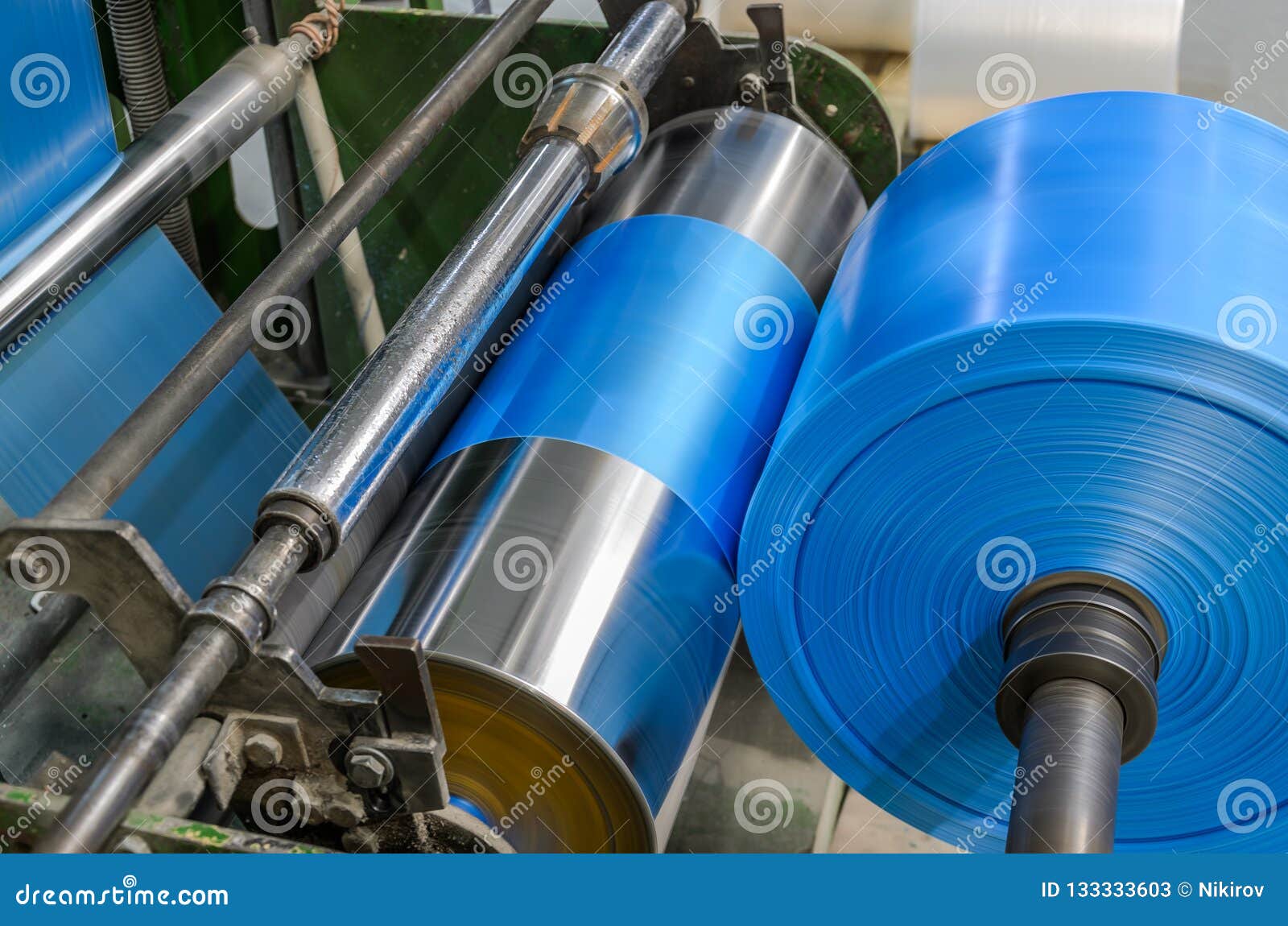 Machine with Polyethylene for the Production of Plastic Bags Stock ...