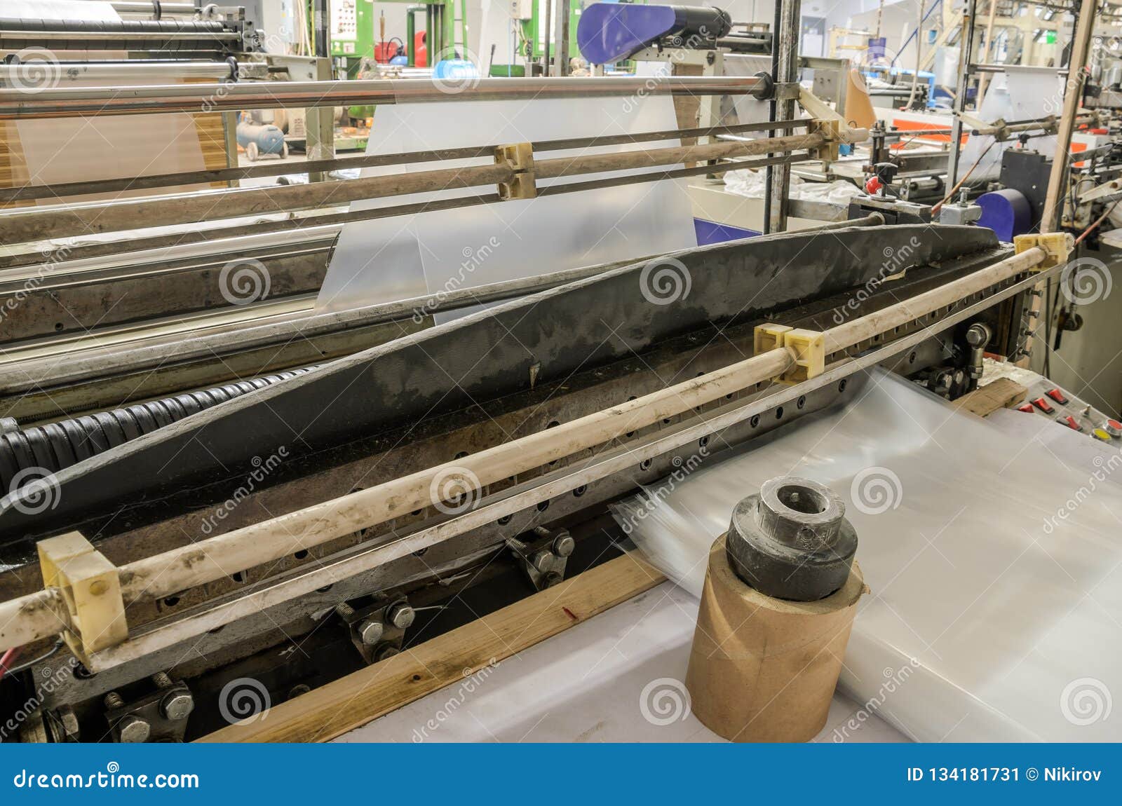 Machine with Polyethylene for the Production of Plastic Bags Stock ...