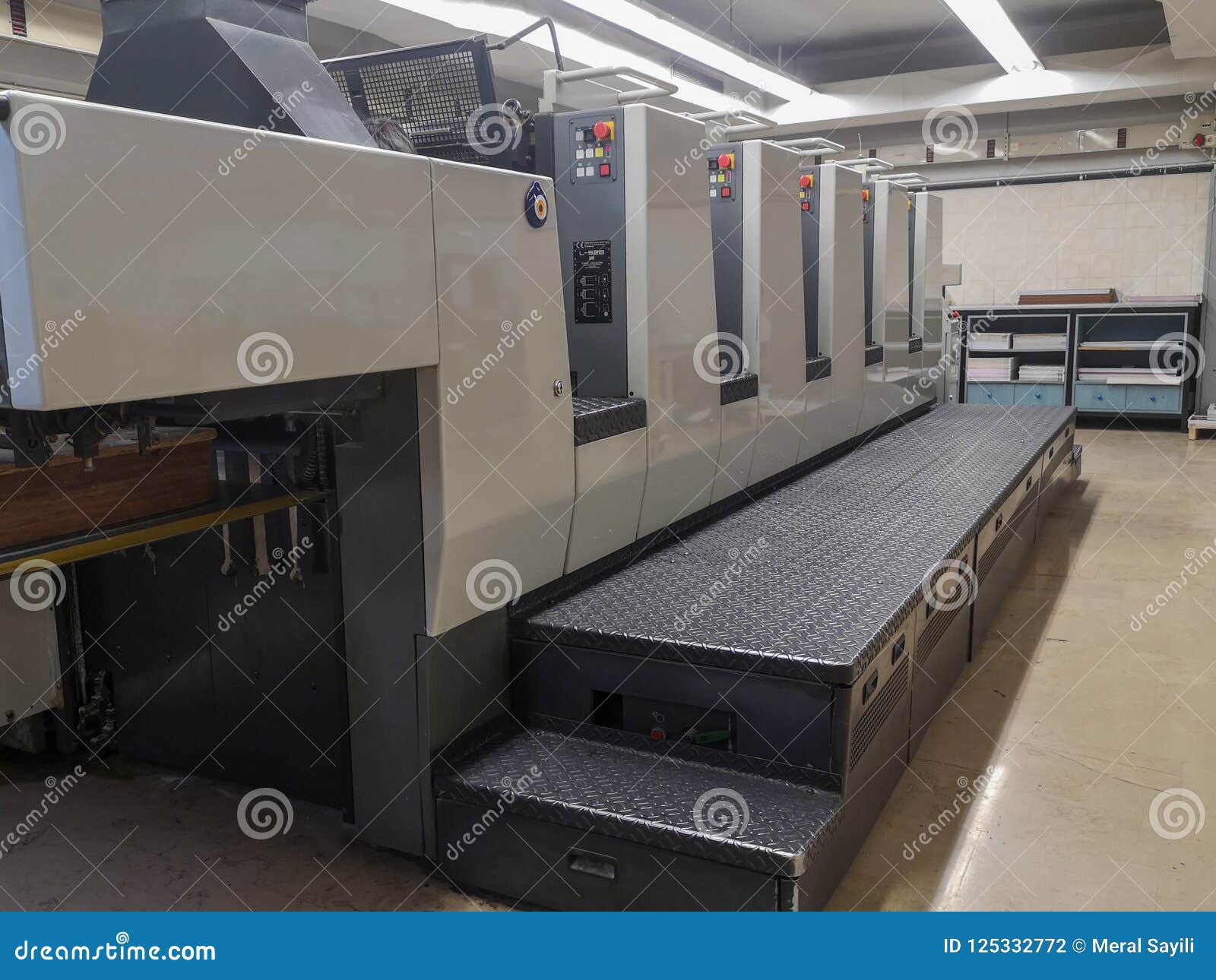 Four Color Printing Machine Stock Photo - Image of blue, book: 125332772