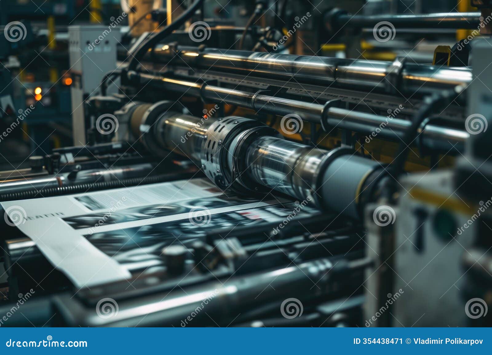 A Machine in the Process of Printing a Magazine. Ideal for Printing ...