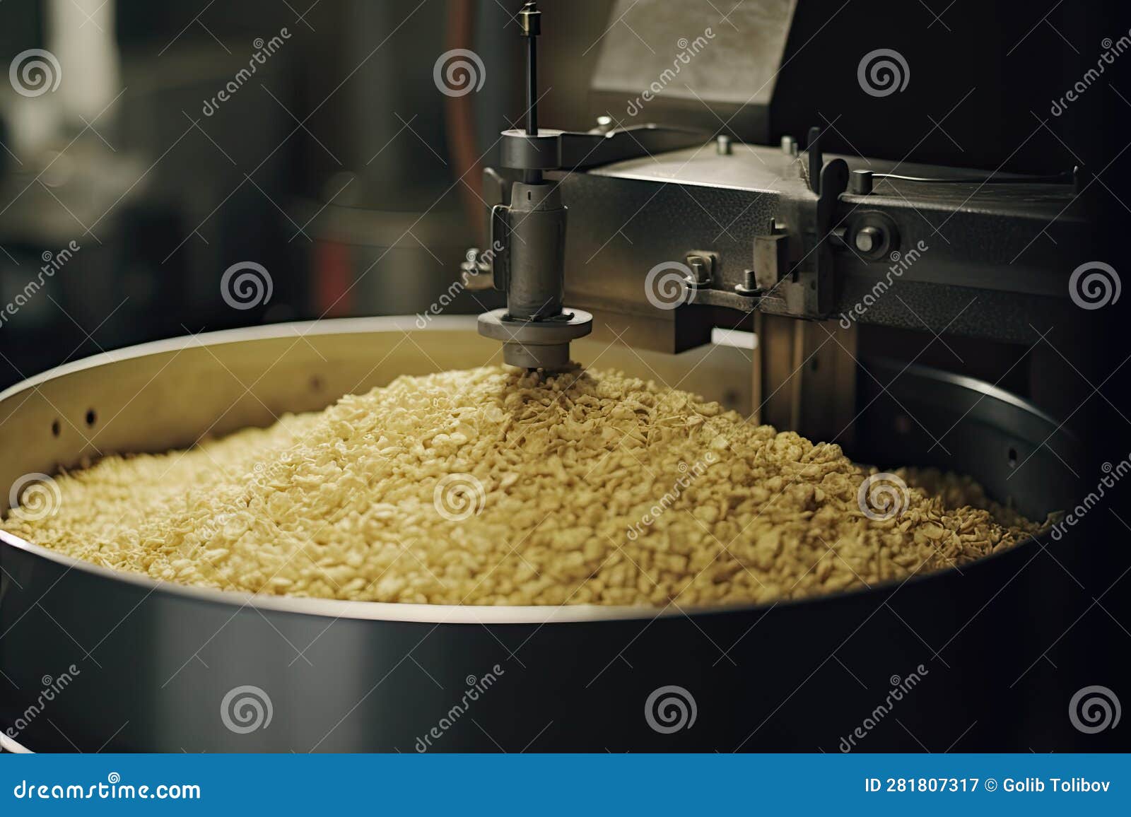 A Machine that is Processing Oats in a Pan Stock Illustration ...