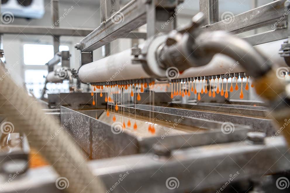Machine for the Production of Artificial Red Caviar. Stock Photo ...