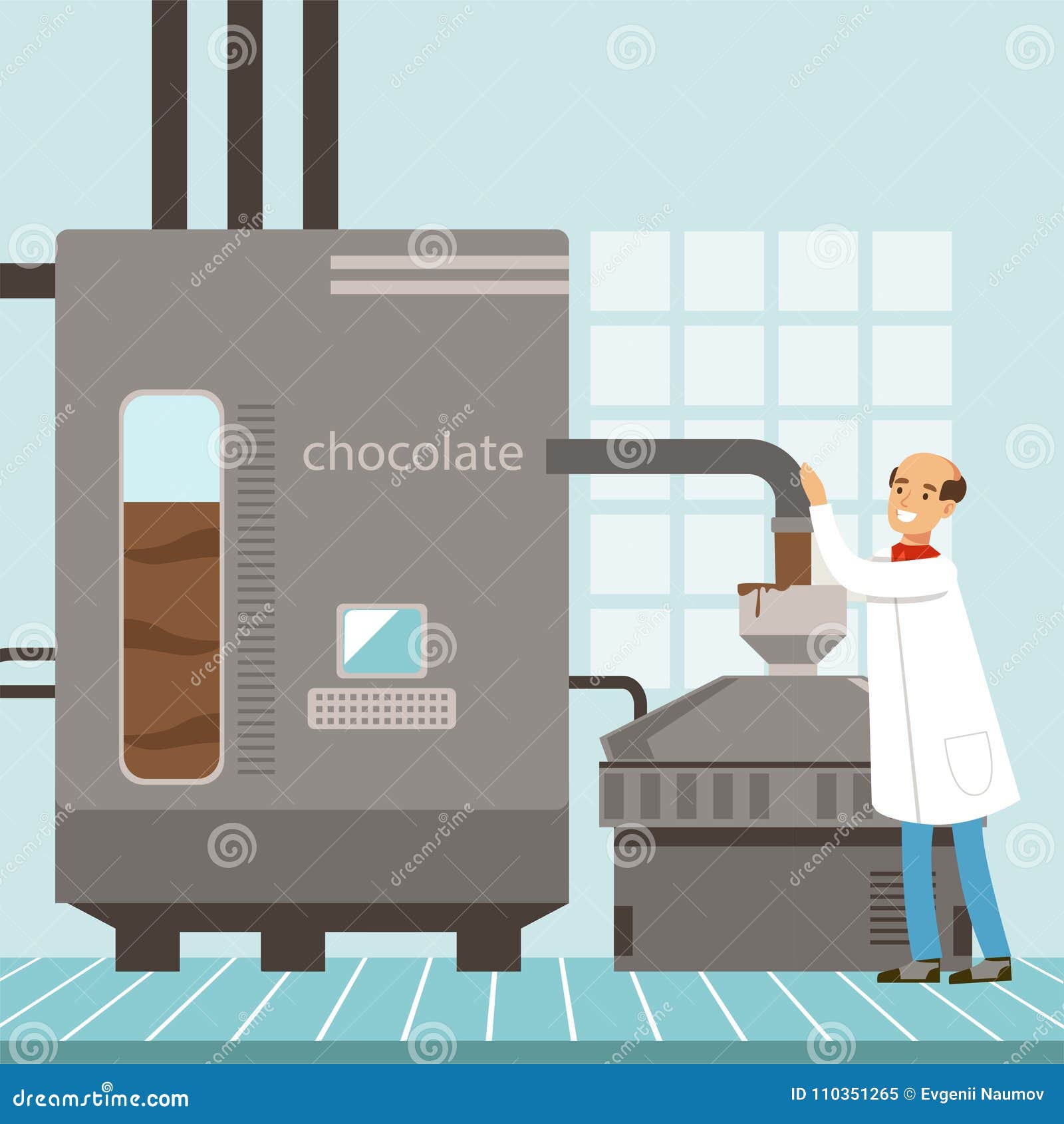 Machine for the Production of Chocolate, Confectioner Controlling the ...