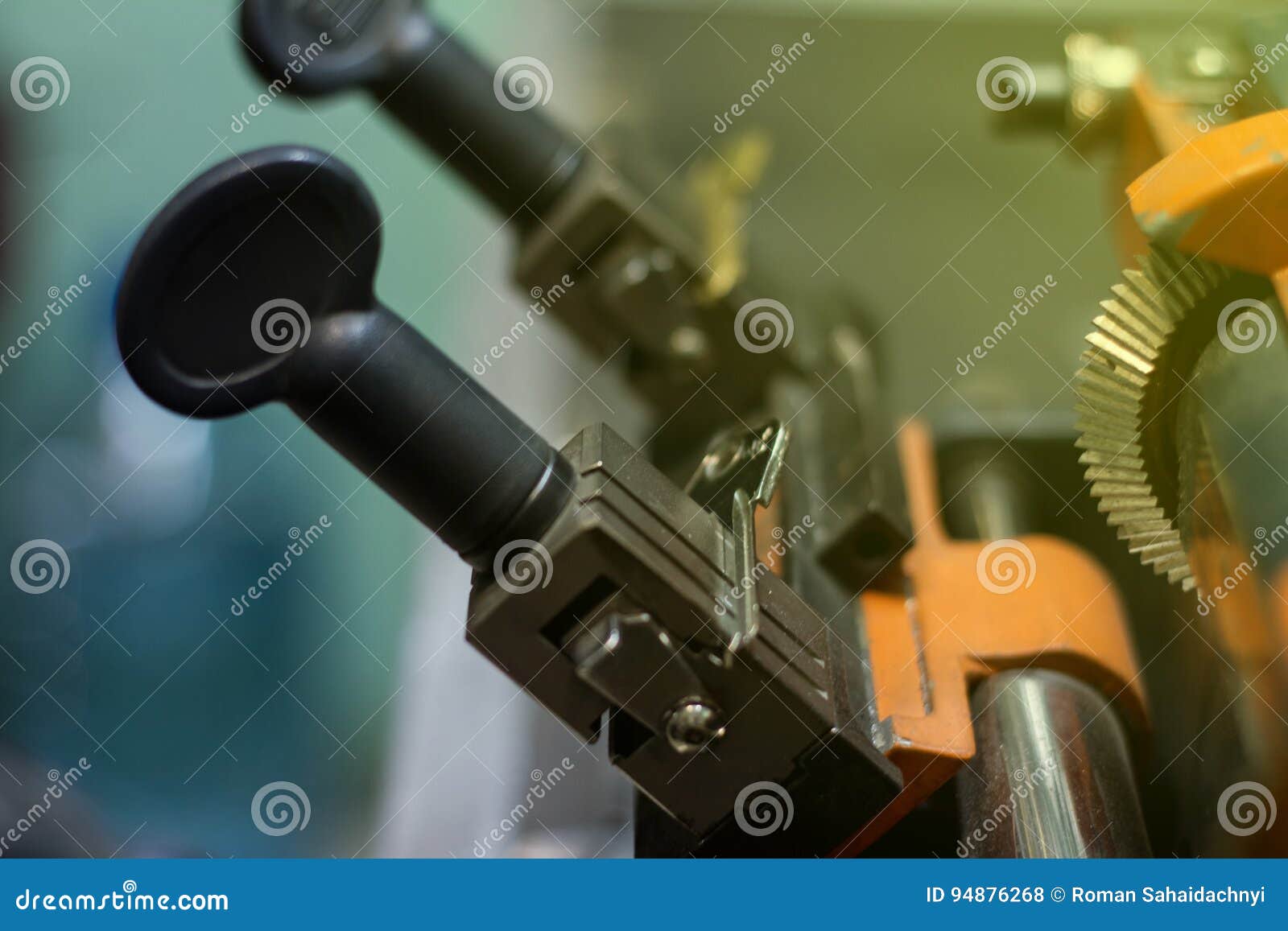 Machine Production of Duplicate Metal Key. Stock Photo - Image of ...