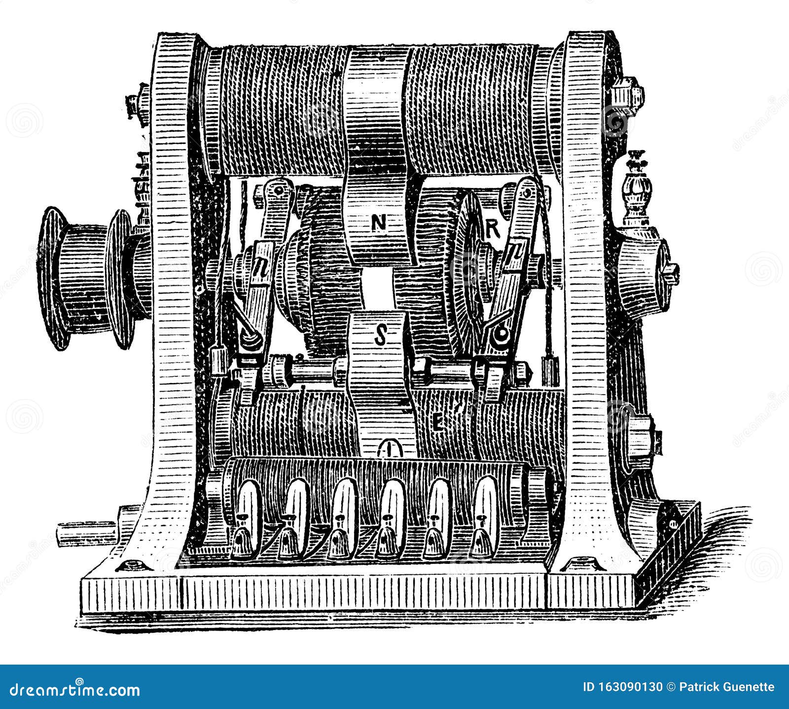Machine Program, Vintage Engraving Stock Photo - Image of ancient ...