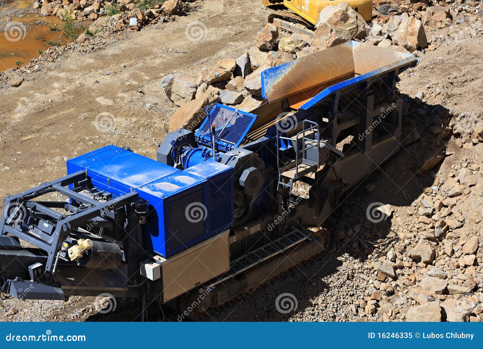 Machine in the quarry stock image. Image of mining, road - 16246335