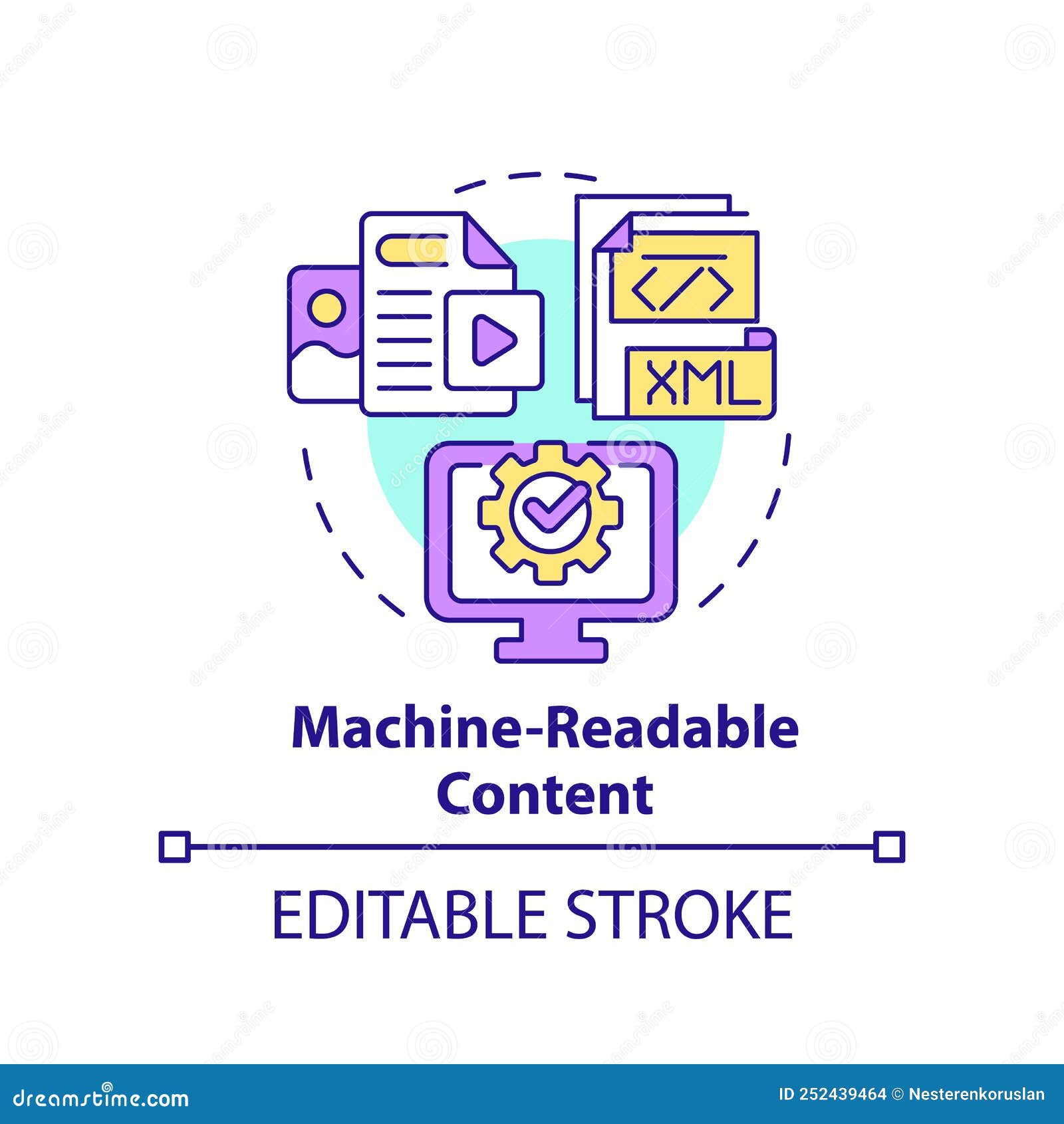 Machine Readable Content Concept Icon Stock Vector - Illustration of ...