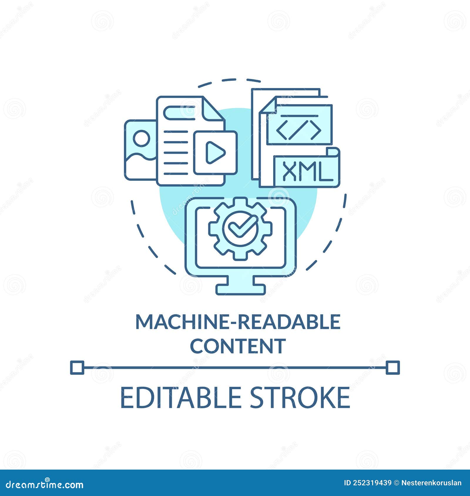 Machine-readable Line Icons Collection. Barcode, QR Code, RFID, OCR ...