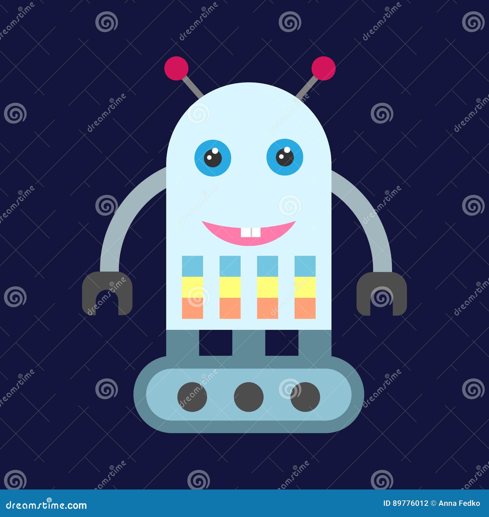 Machine Robot Flat Icon. Cartoon Illustration Stock Illustration ...