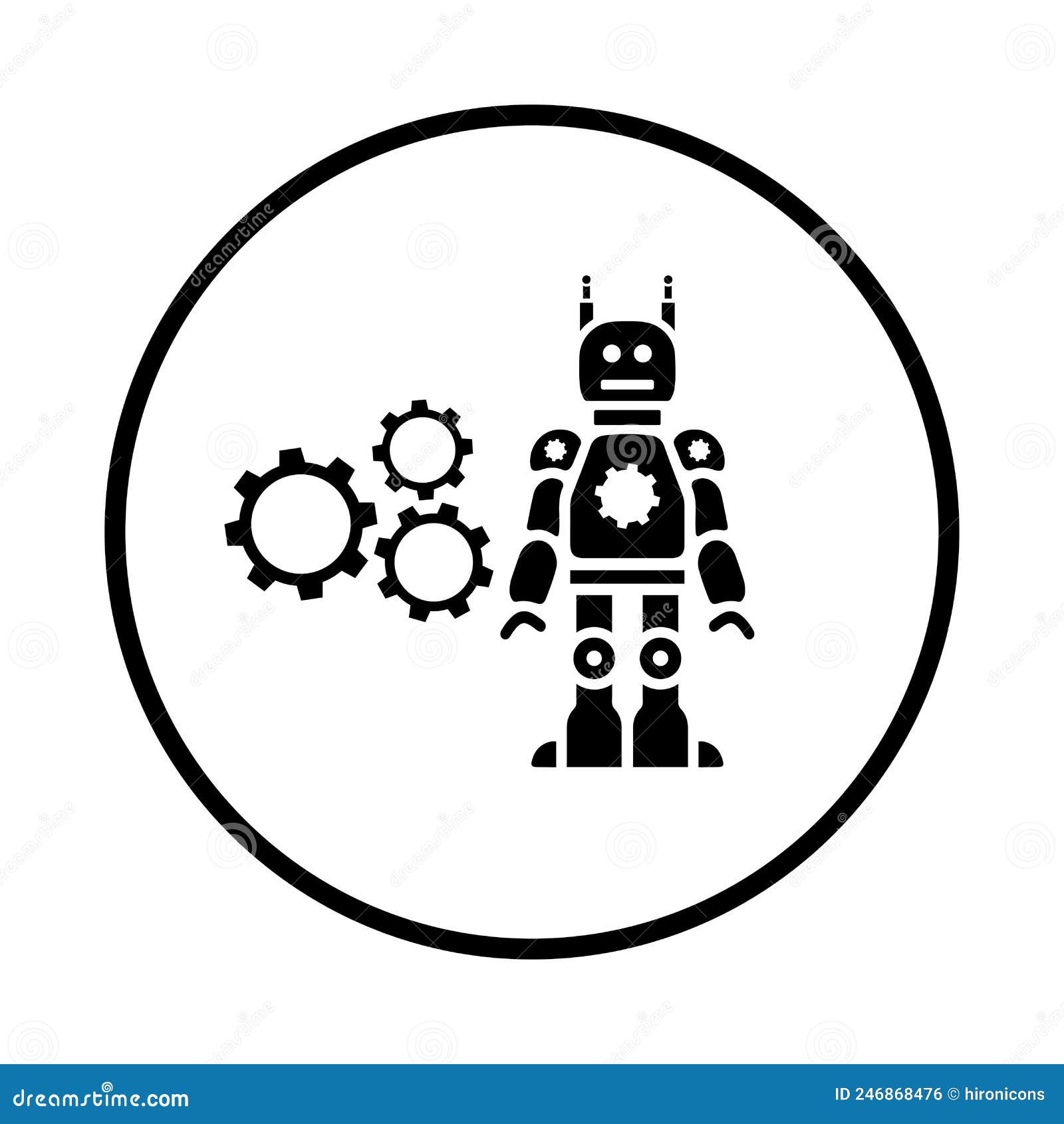Machine, Robot Icon. Black Vector Illustration Stock Illustration ...