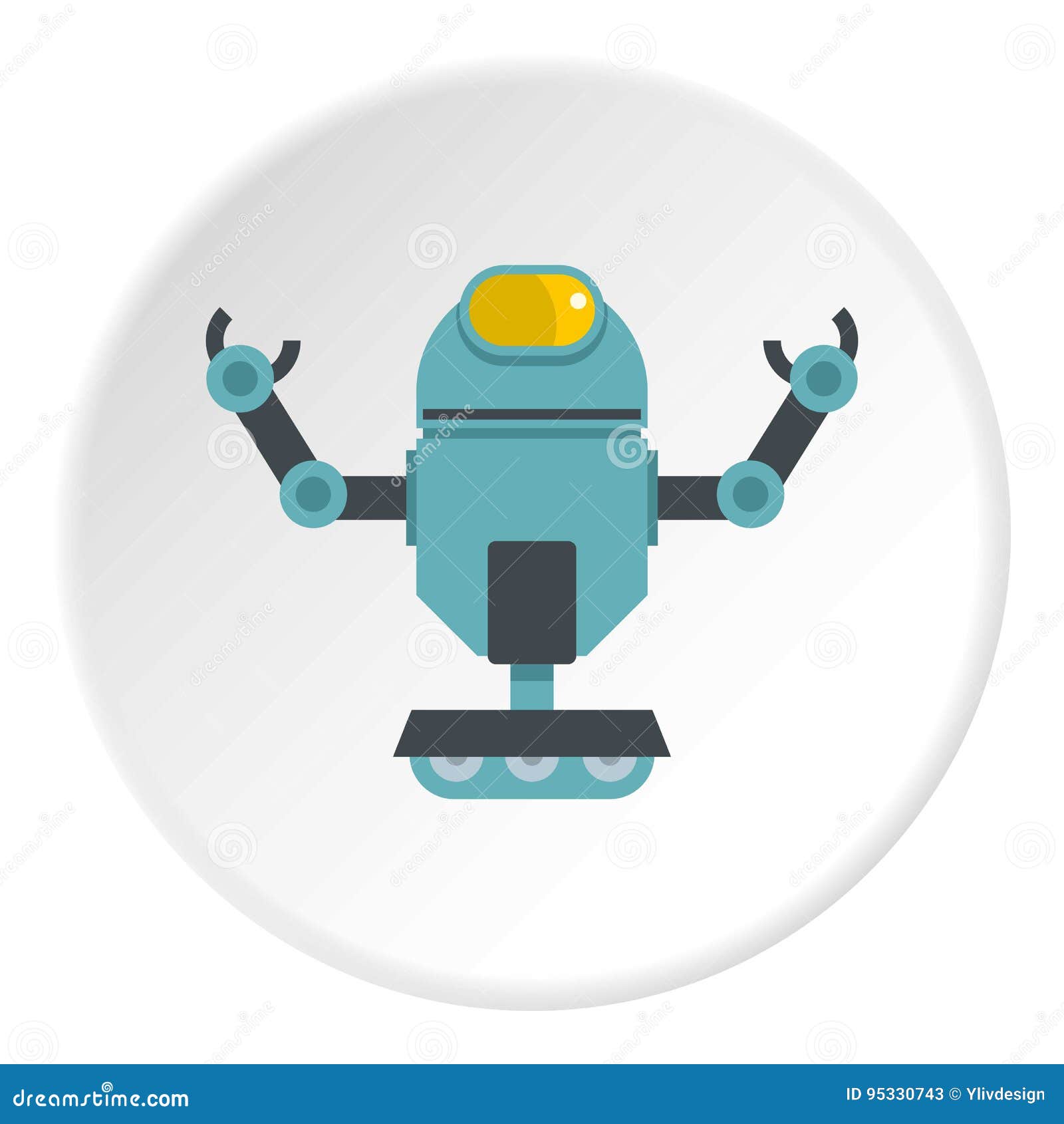 Machine robot icon circle stock vector. Illustration of flat - 95330743