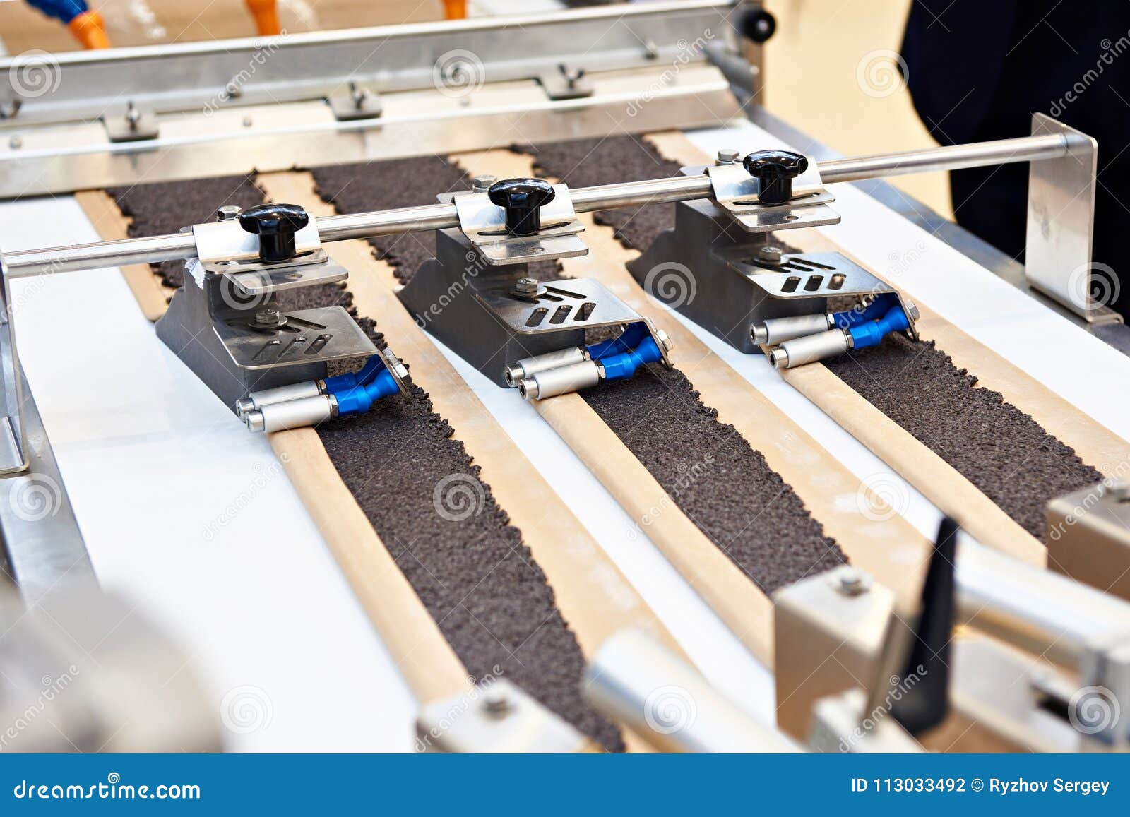 Machine with Rollers for Dough Filling Stock Photo - Image of conveyor ...