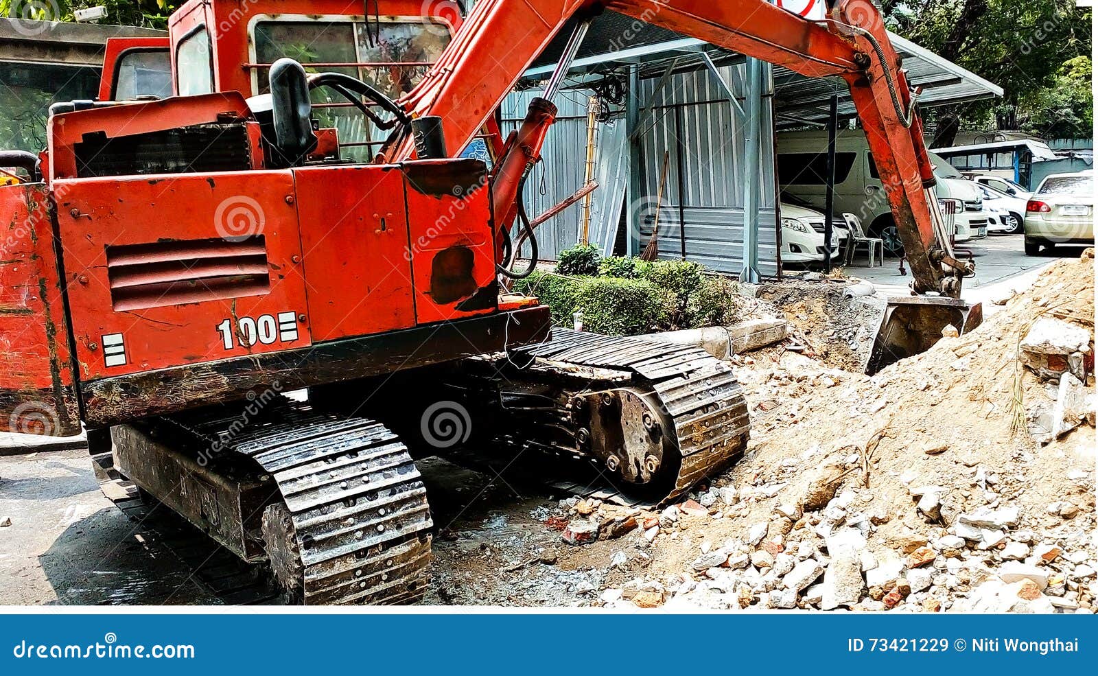 The machine is running stock image. Image of daylight - 73421229