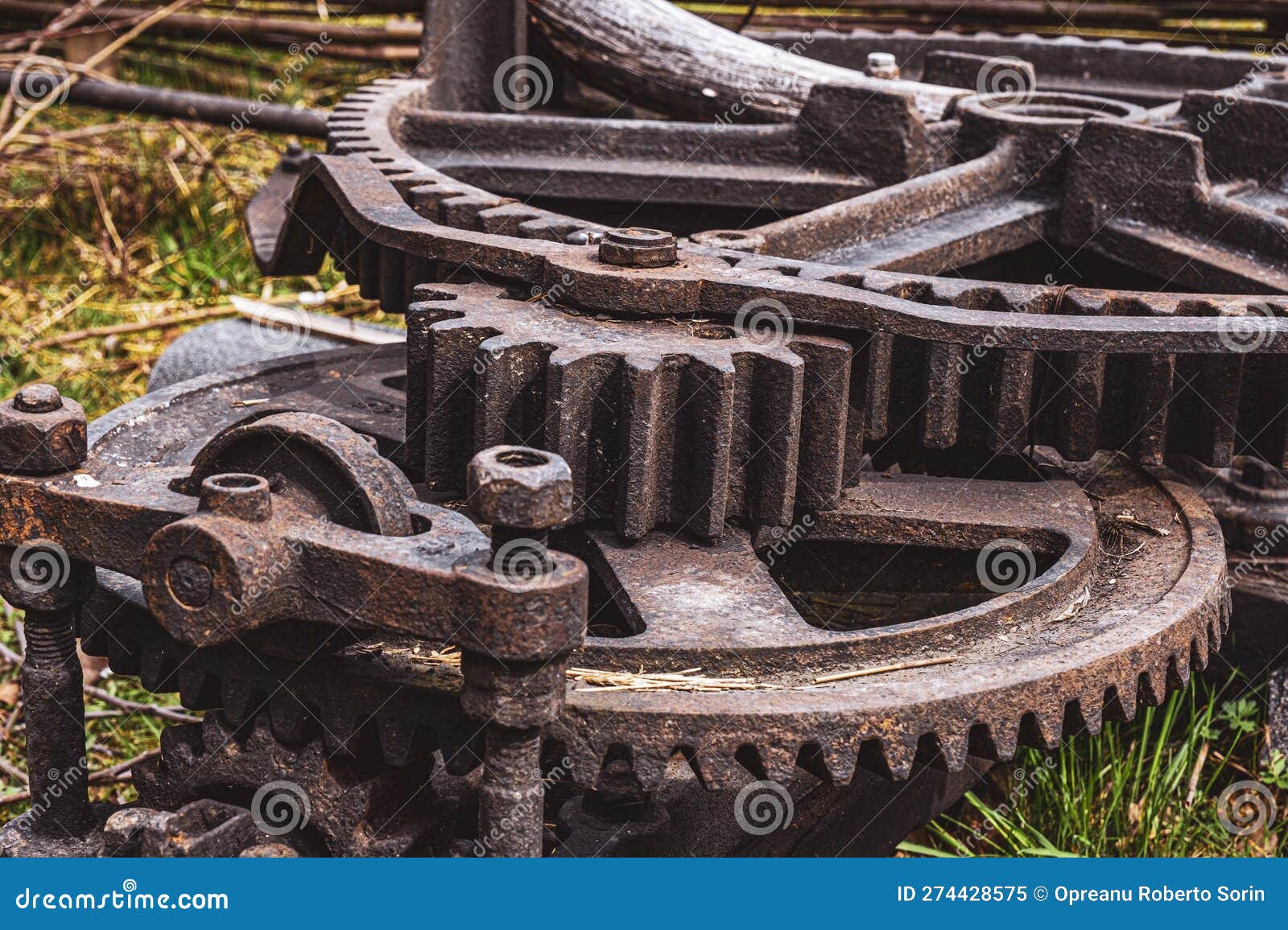 Machine with rusty gears stock image. Image of metallic - 274428575