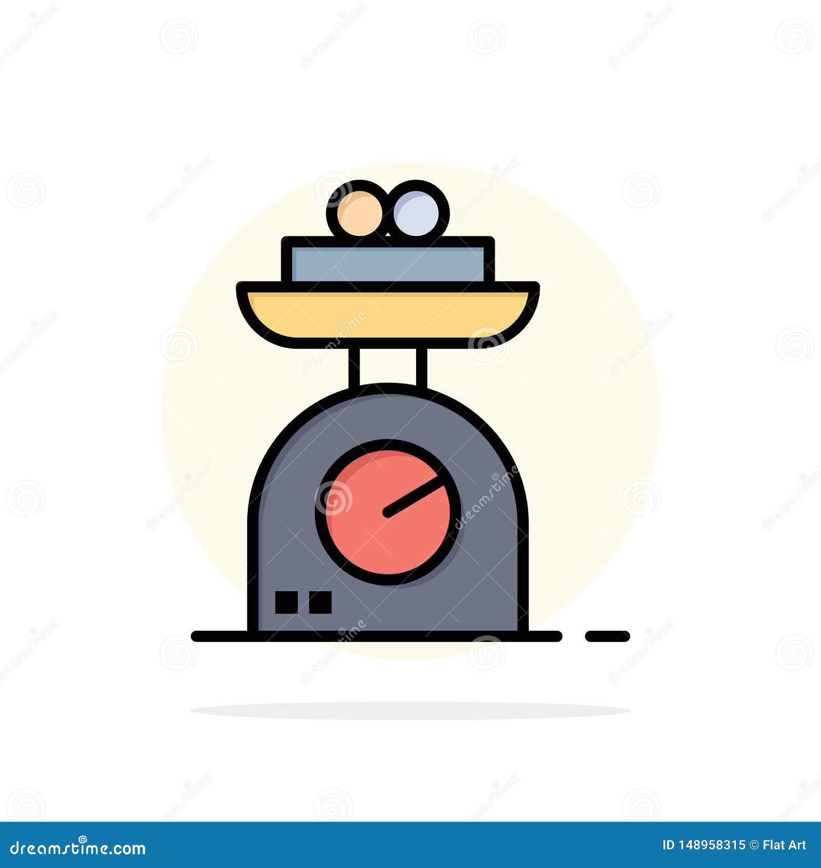 Machine, Scale, Weighing, Weight Abstract Circle Background Flat Color ...