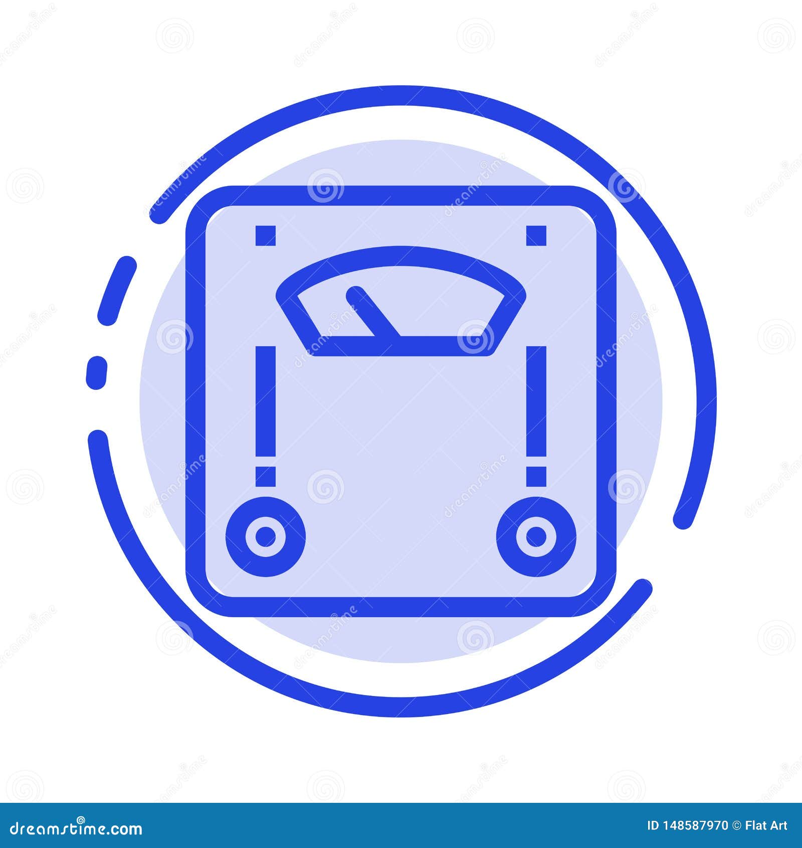 Machine, Scale, Weighing, Weight Blue Dotted Line Line Icon Stock ...