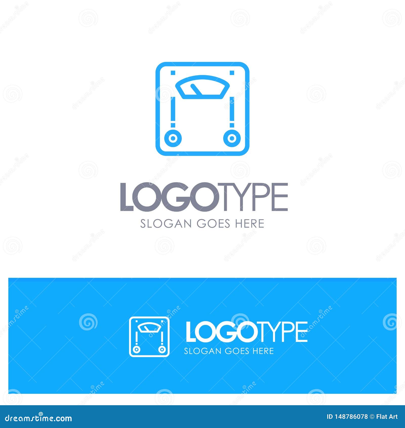 Machine, Scale, Weighing, Weight Blue Logo Line Style Stock Vector ...