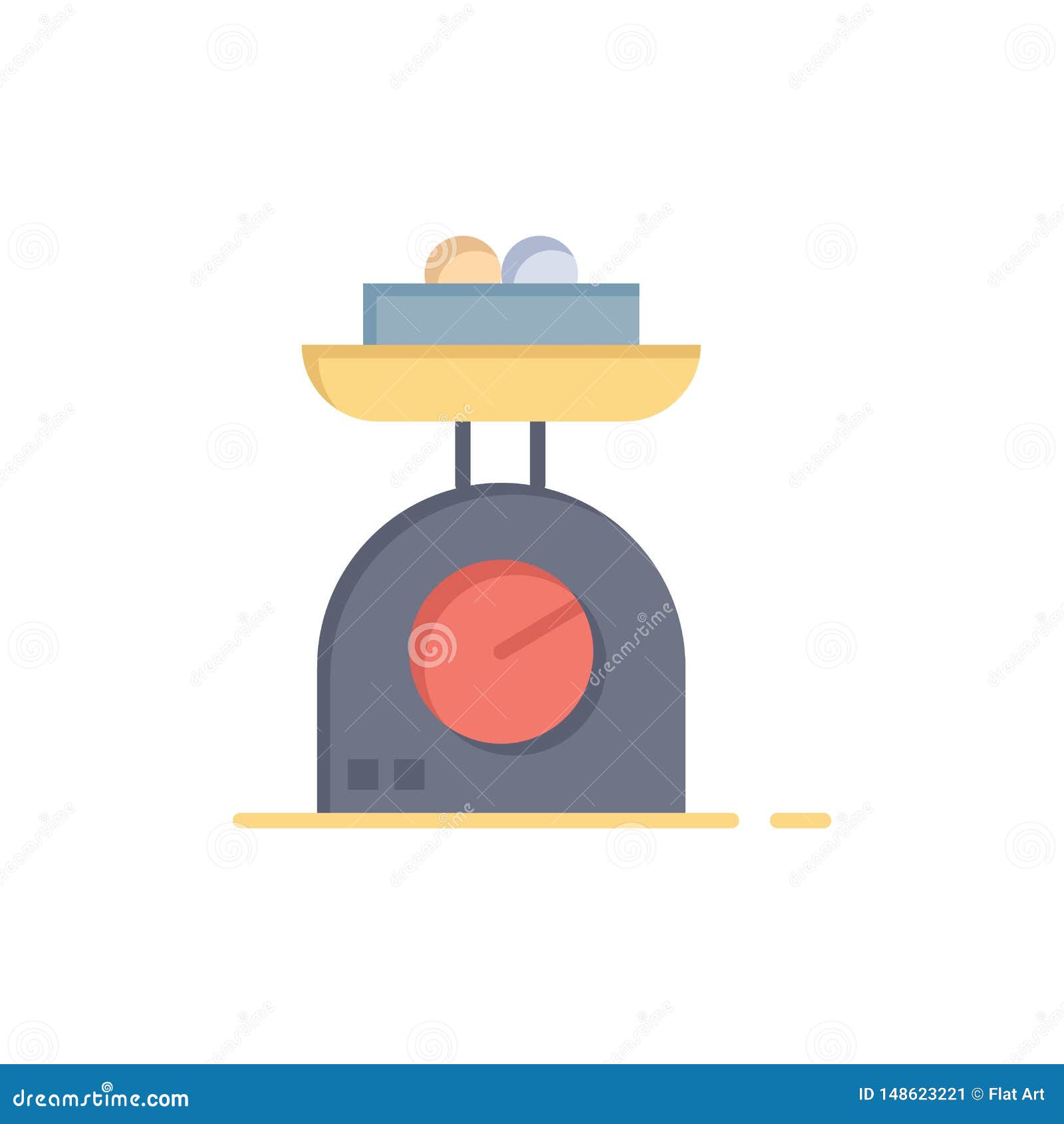 Machine, Scale, Weighing, Weight Flat Color Icon. Vector Icon Banner ...