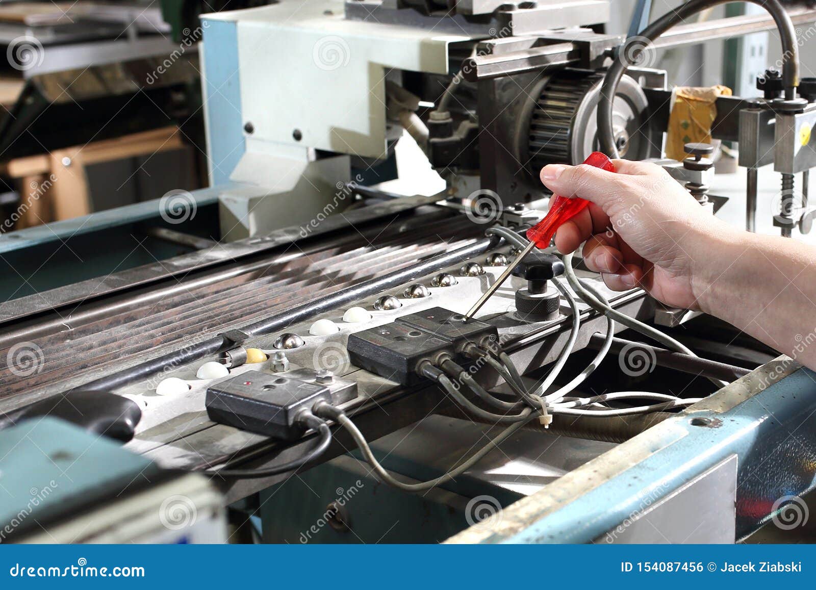 Machine Service, Maintenance of the Printing Machine Stock Photo ...