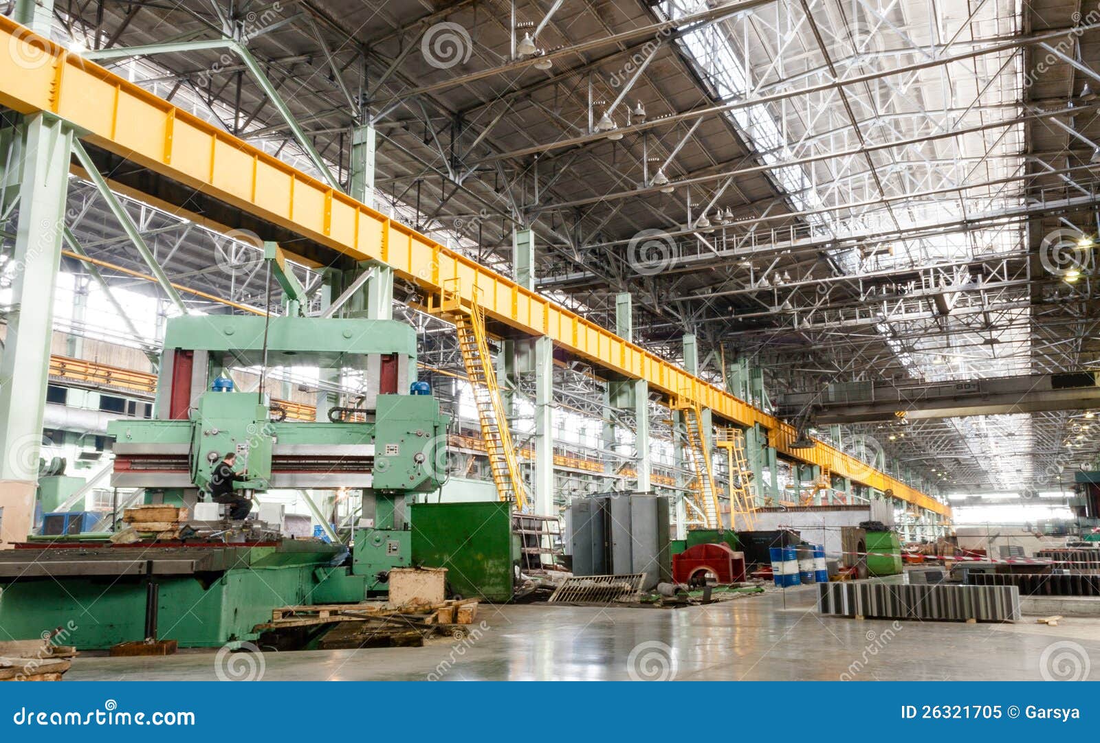 Machine shop stock image. Image of manufacture, line - 26321705