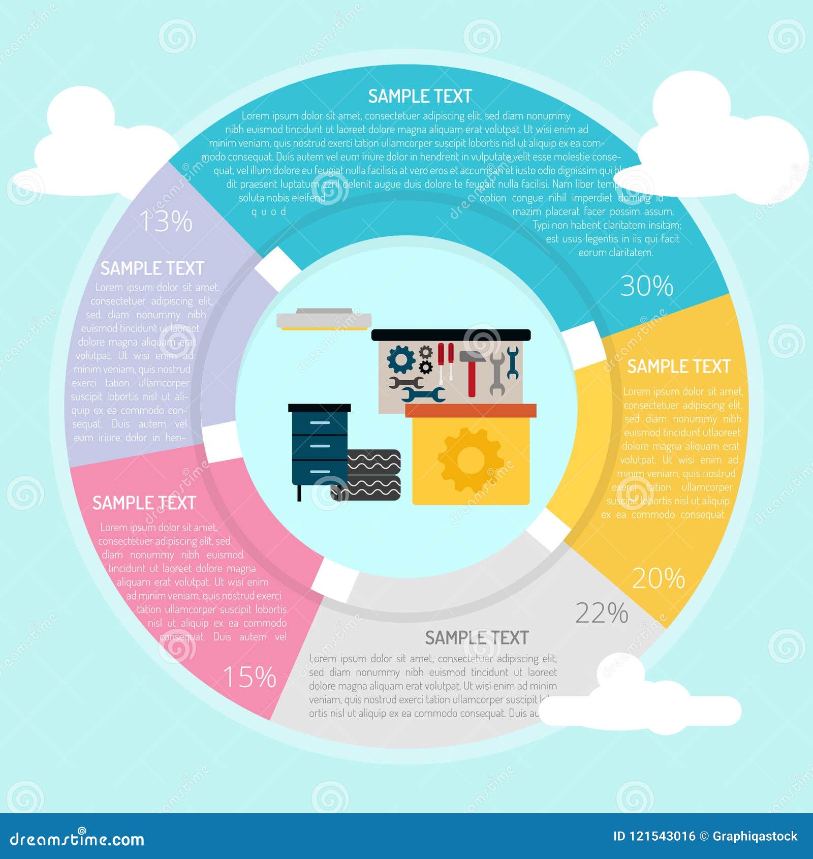Machine Shop Infographic stock vector. Illustration of icon - 121543016