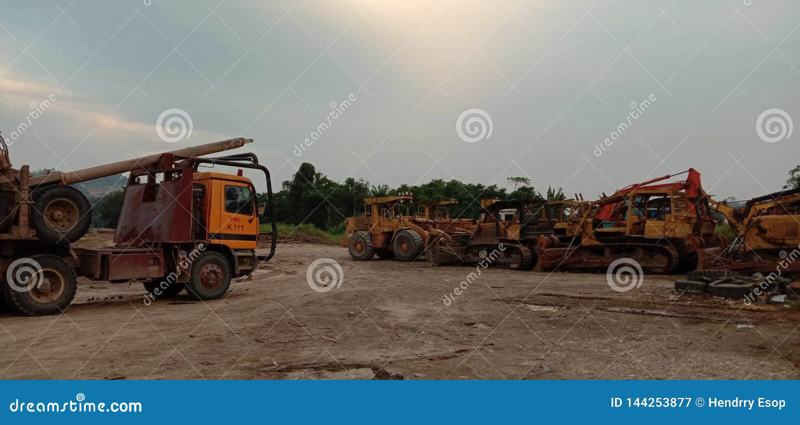 Machine Shovel On Excavation Site - Horizontal Stock Photo ...