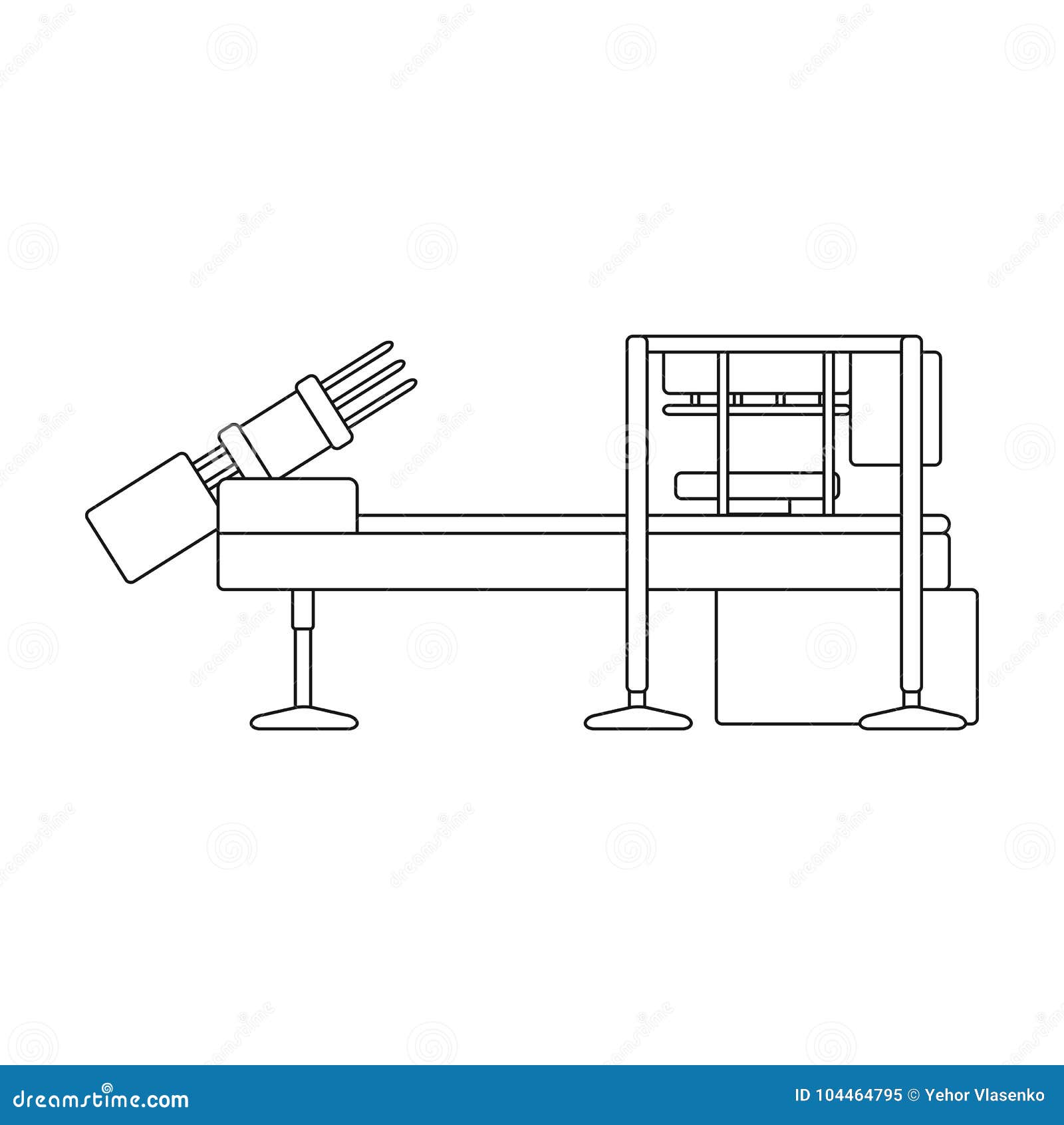 Machine, Single Icon in Outline Style.Machine, Vector Symbol Stock ...
