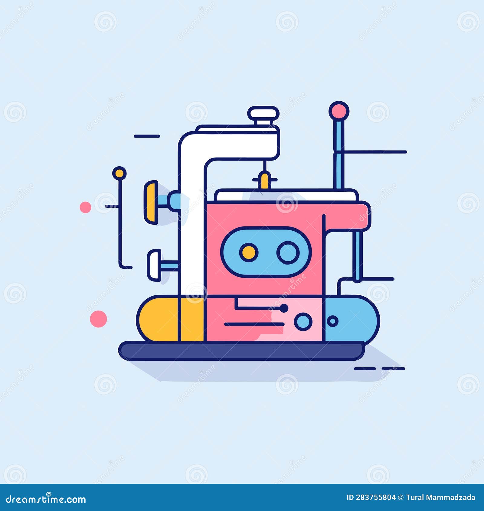 Vector of a Flat Vector Icon of a Machine Sitting on Top of a Table ...