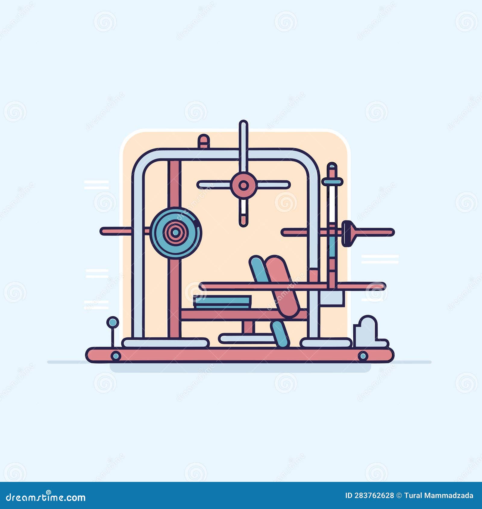 Vector of a Machine Icon Sitting on Top of a Table in a Simple Line ...