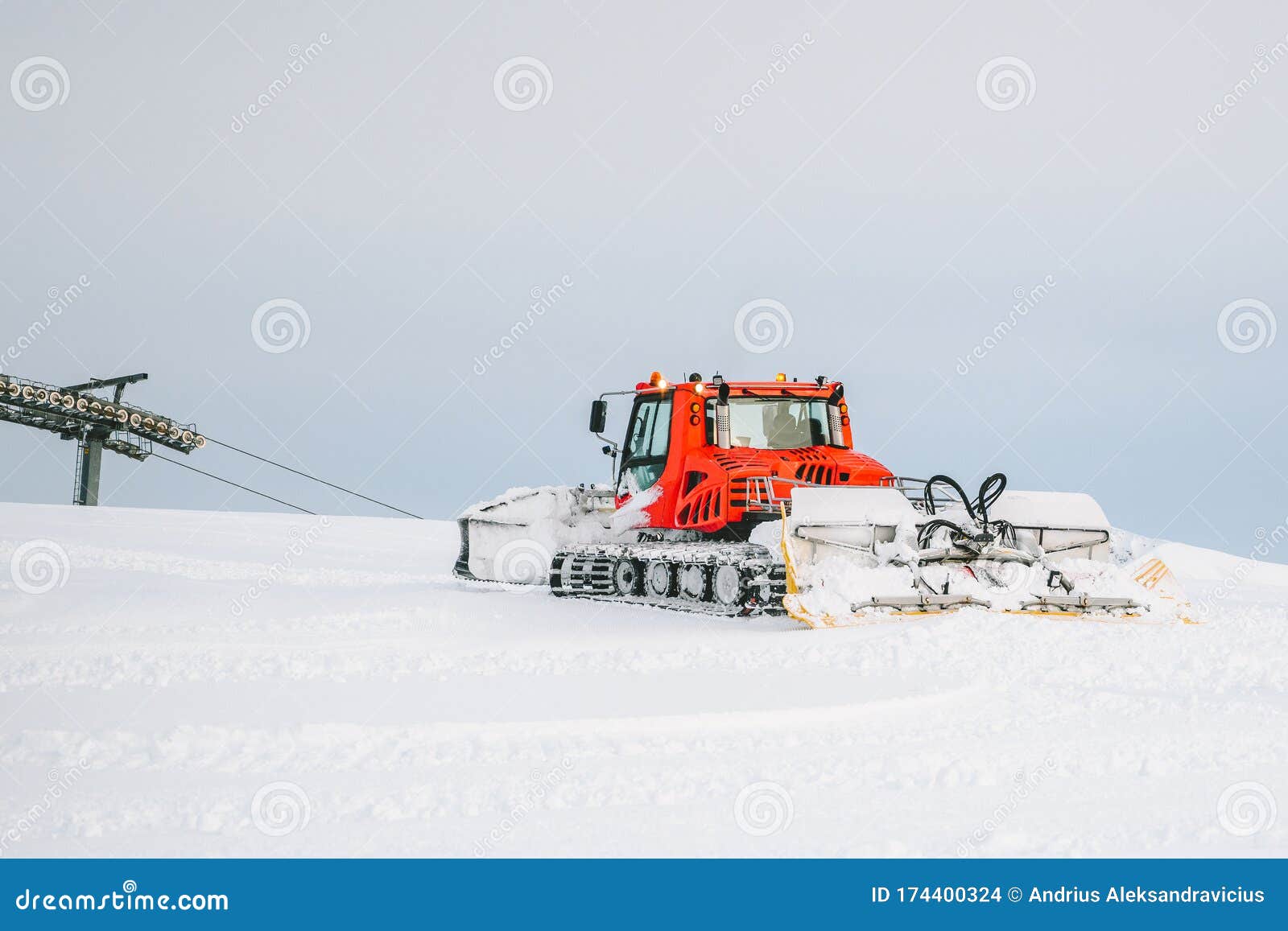 Machine for Skiing Slope Preparations Stock Photo - Image of snowcat ...