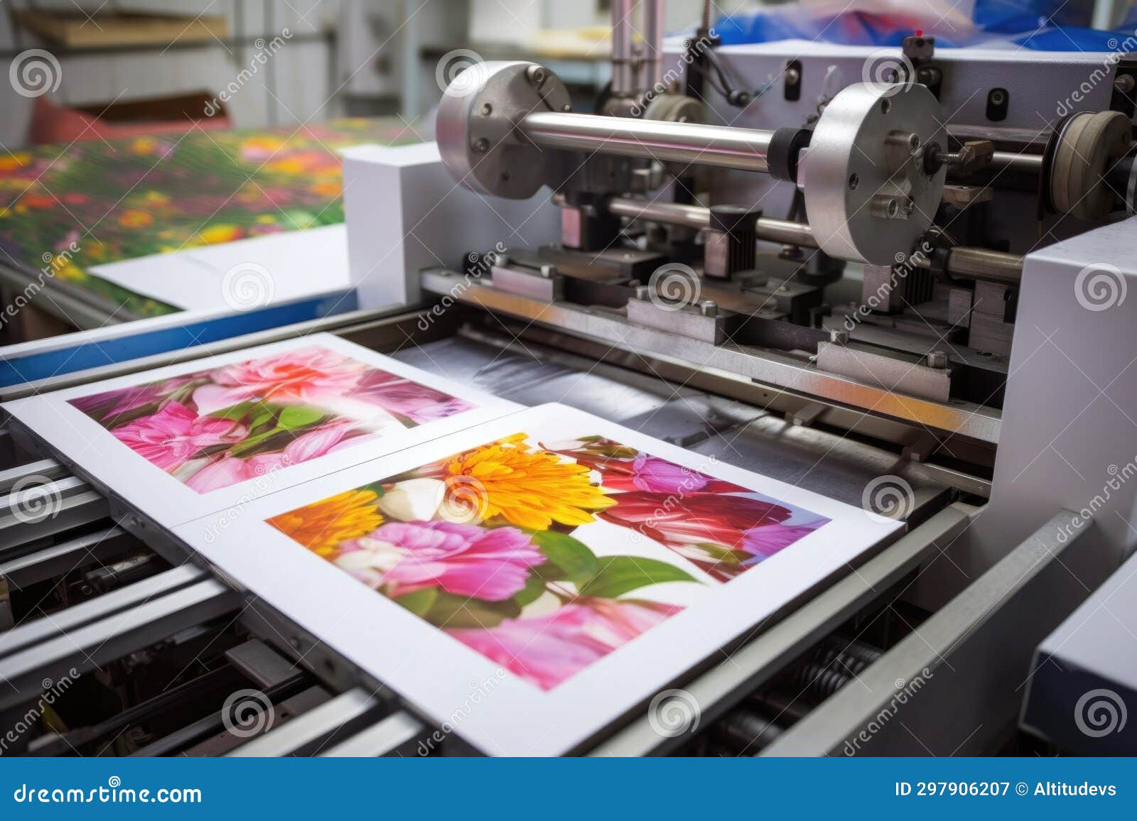 Machine Slicing Printed Greeting Cards Stock Image - Image of ...