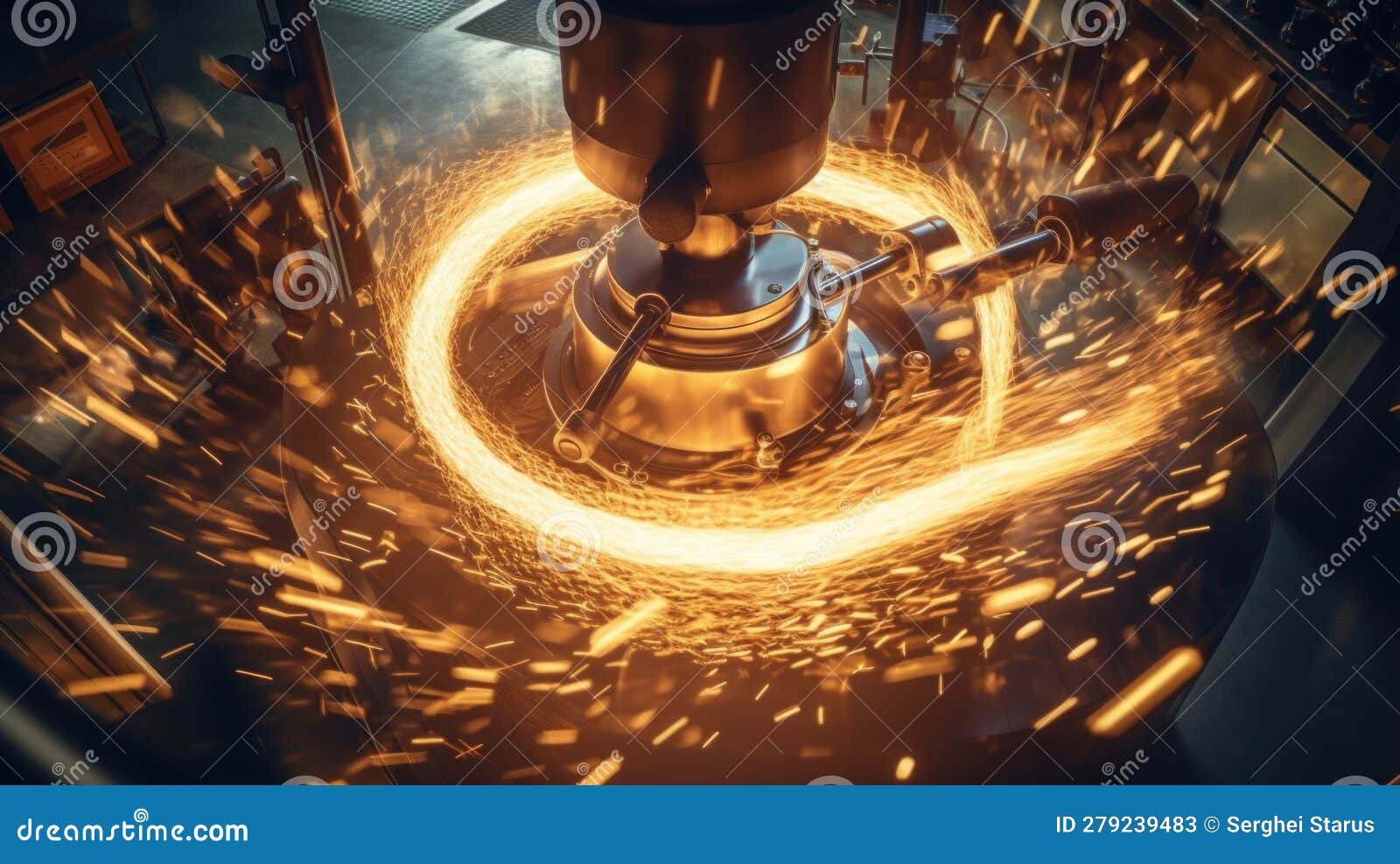 A Machine that is Spinning Sparks in the Air. Generative AI Image ...