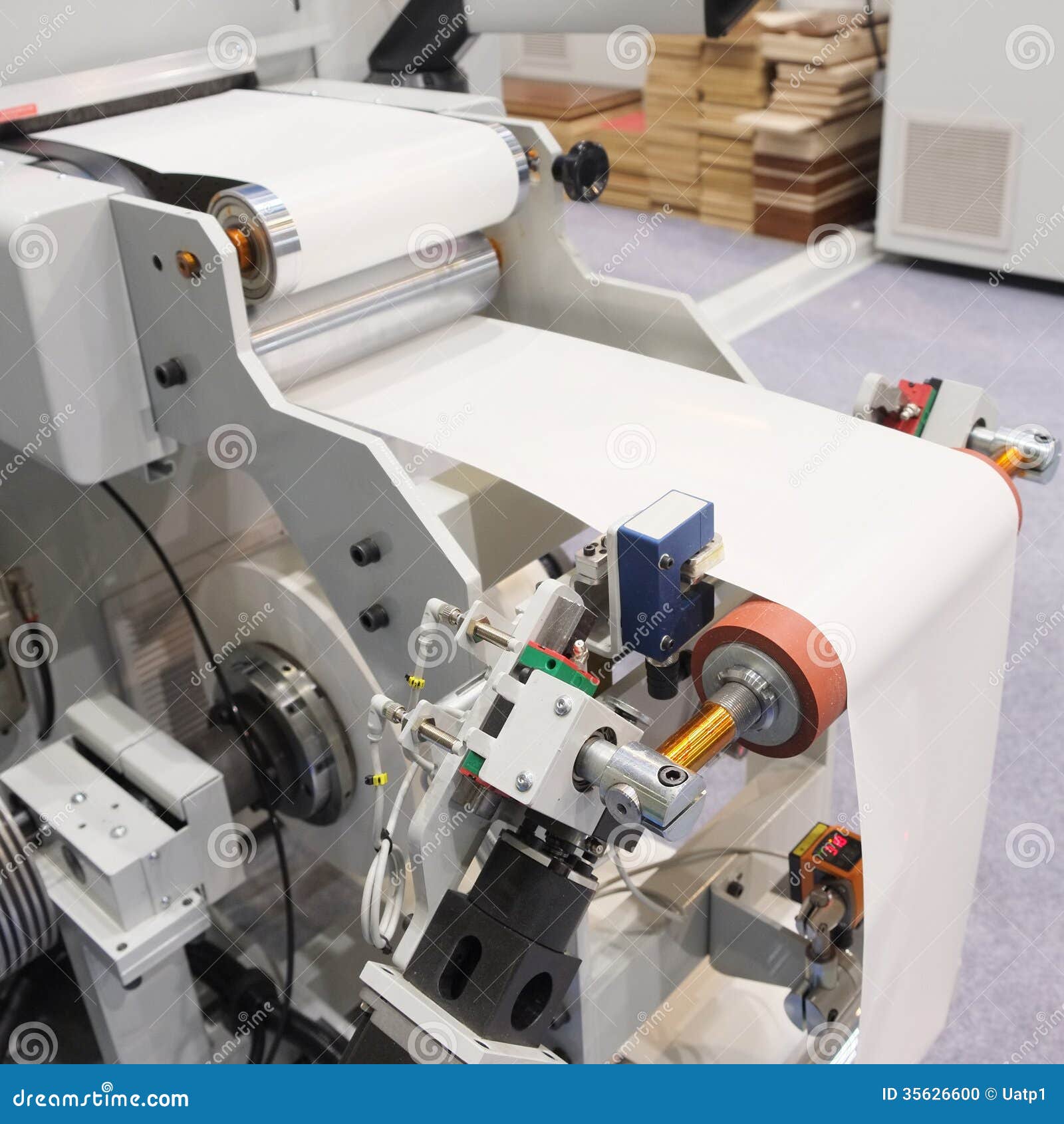 Machine for Sticking on Adhesive Tape Stock Photo - Image of carpenter ...