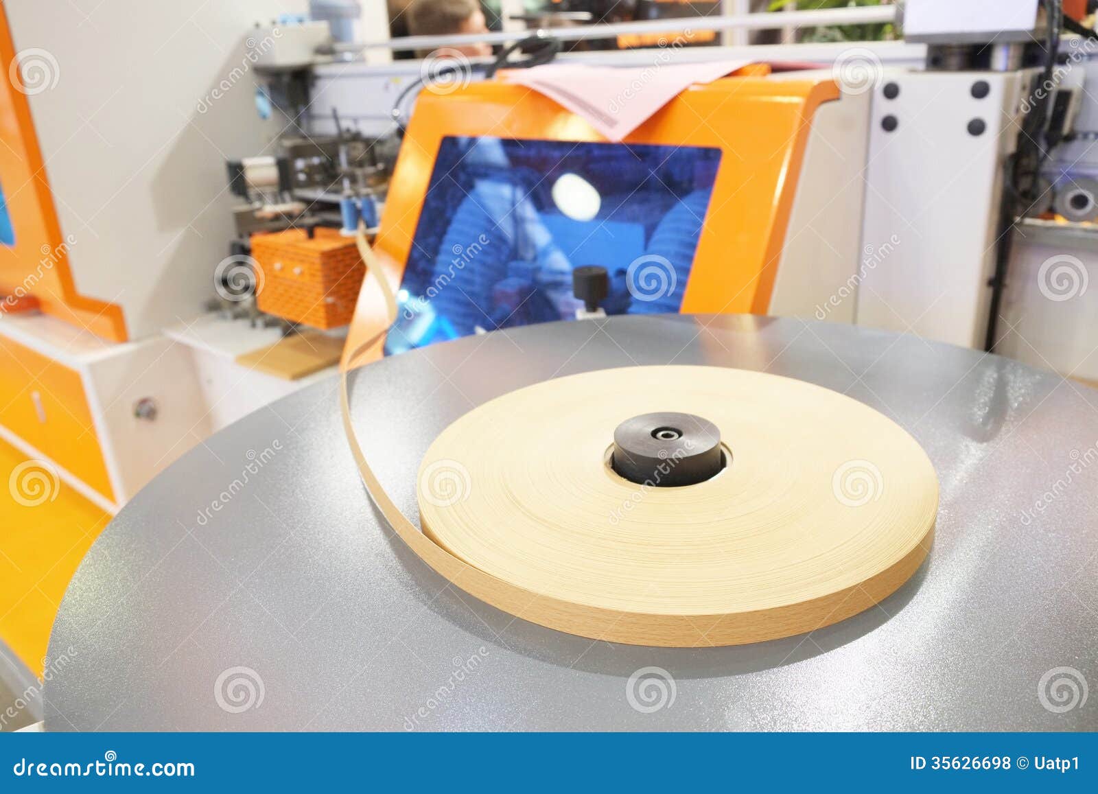 Machine for Sticking on Adhesive Tape Stock Photo - Image of paste ...