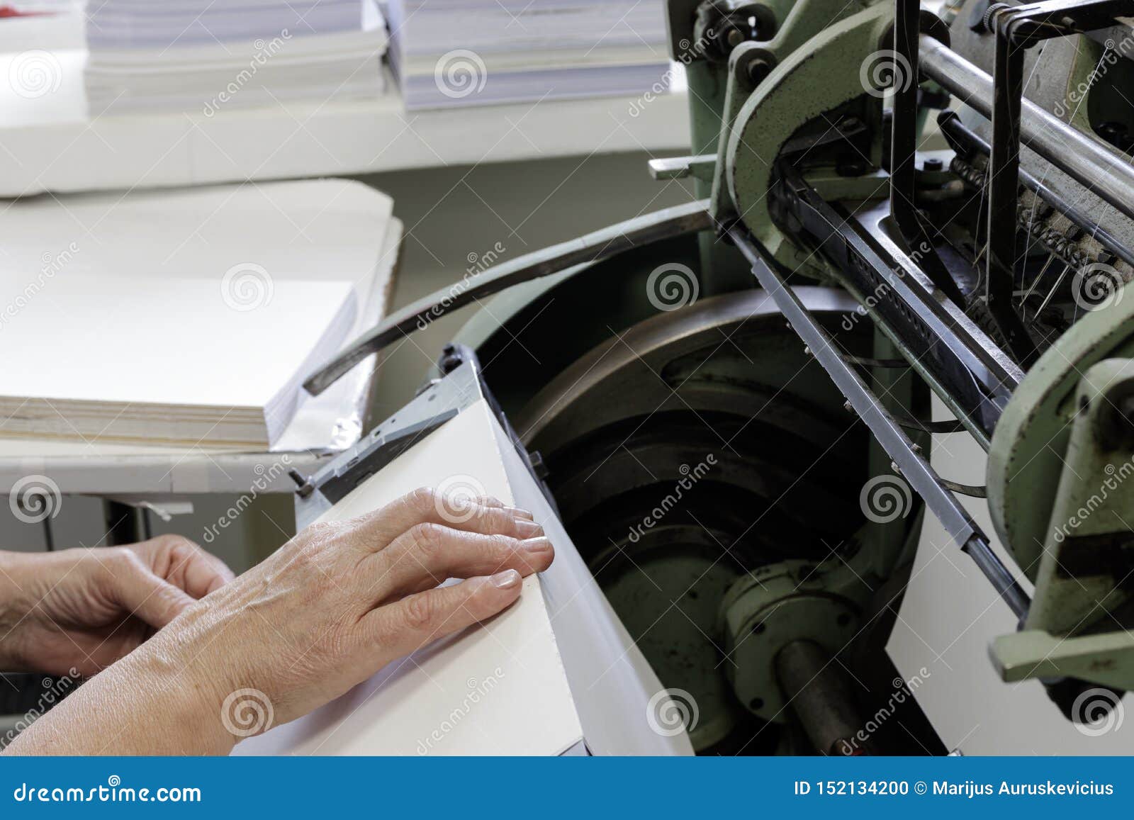Machine for Stitching Book Pages with Threads in Typography Stock Photo ...