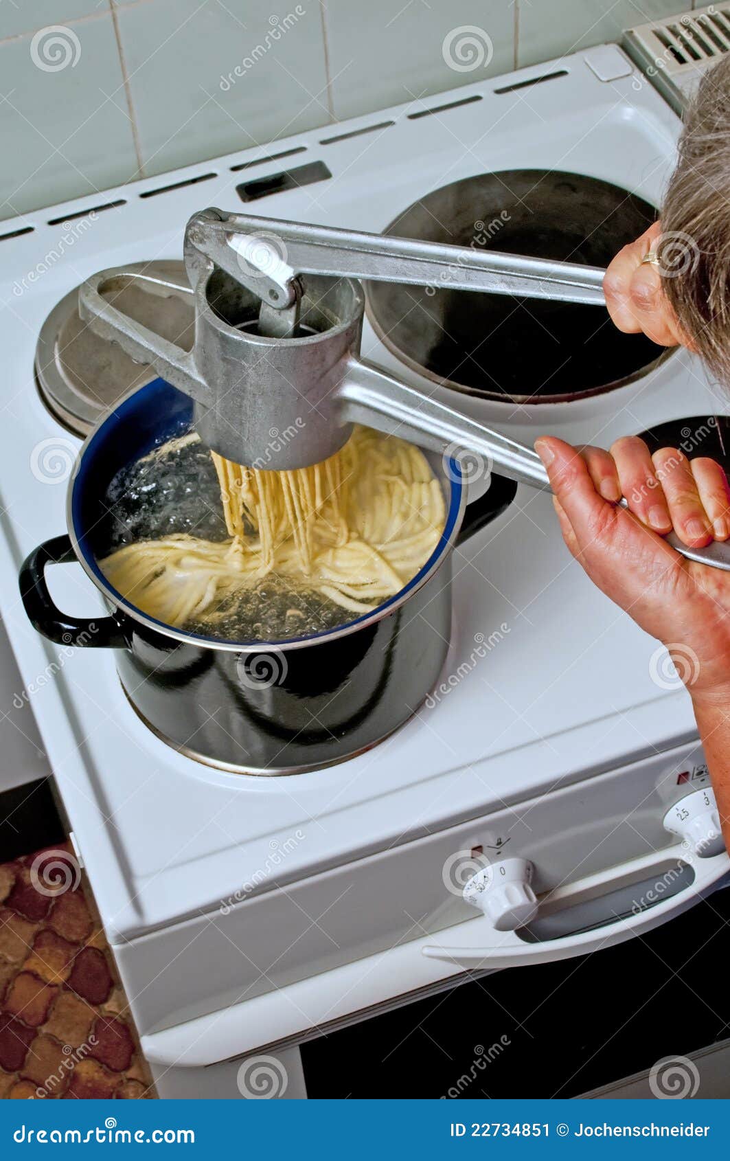 Machine for Swabian Spaetzle Stock Image - Image of hefty, spaetzle ...