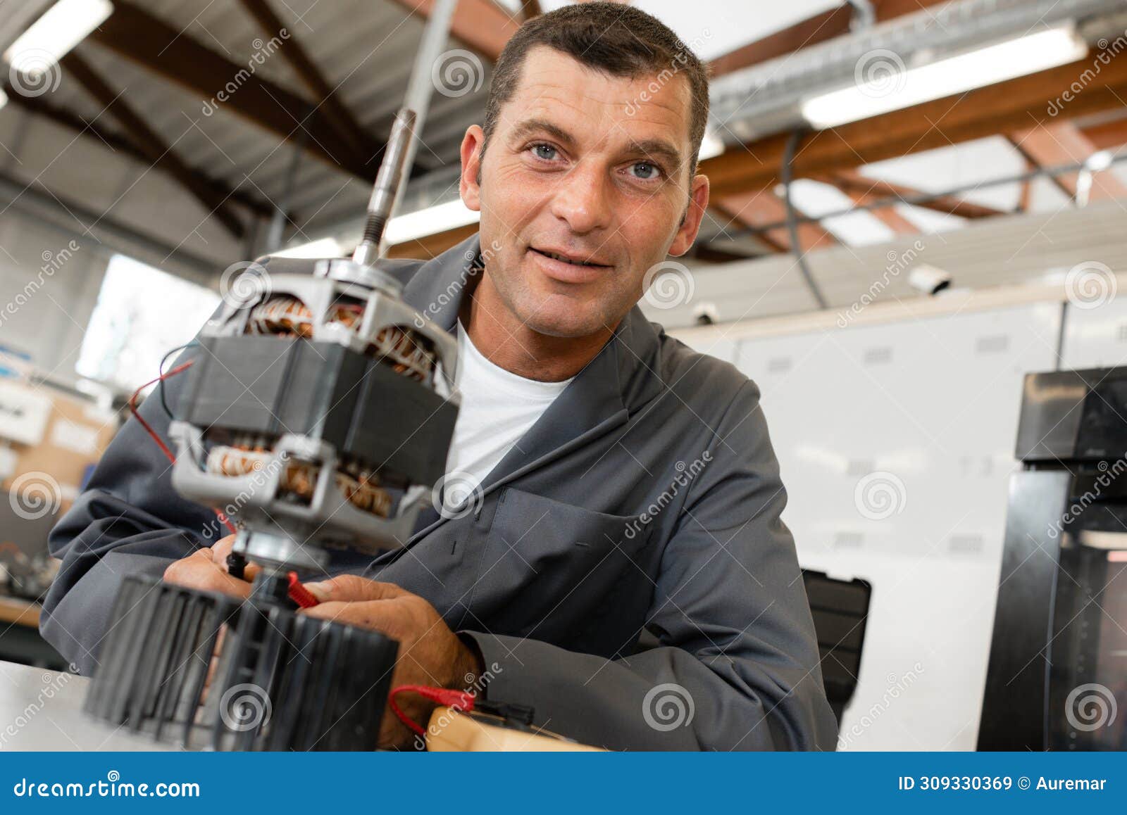 Machine Technician Smiling at Camera Stock Image - Image of tester ...
