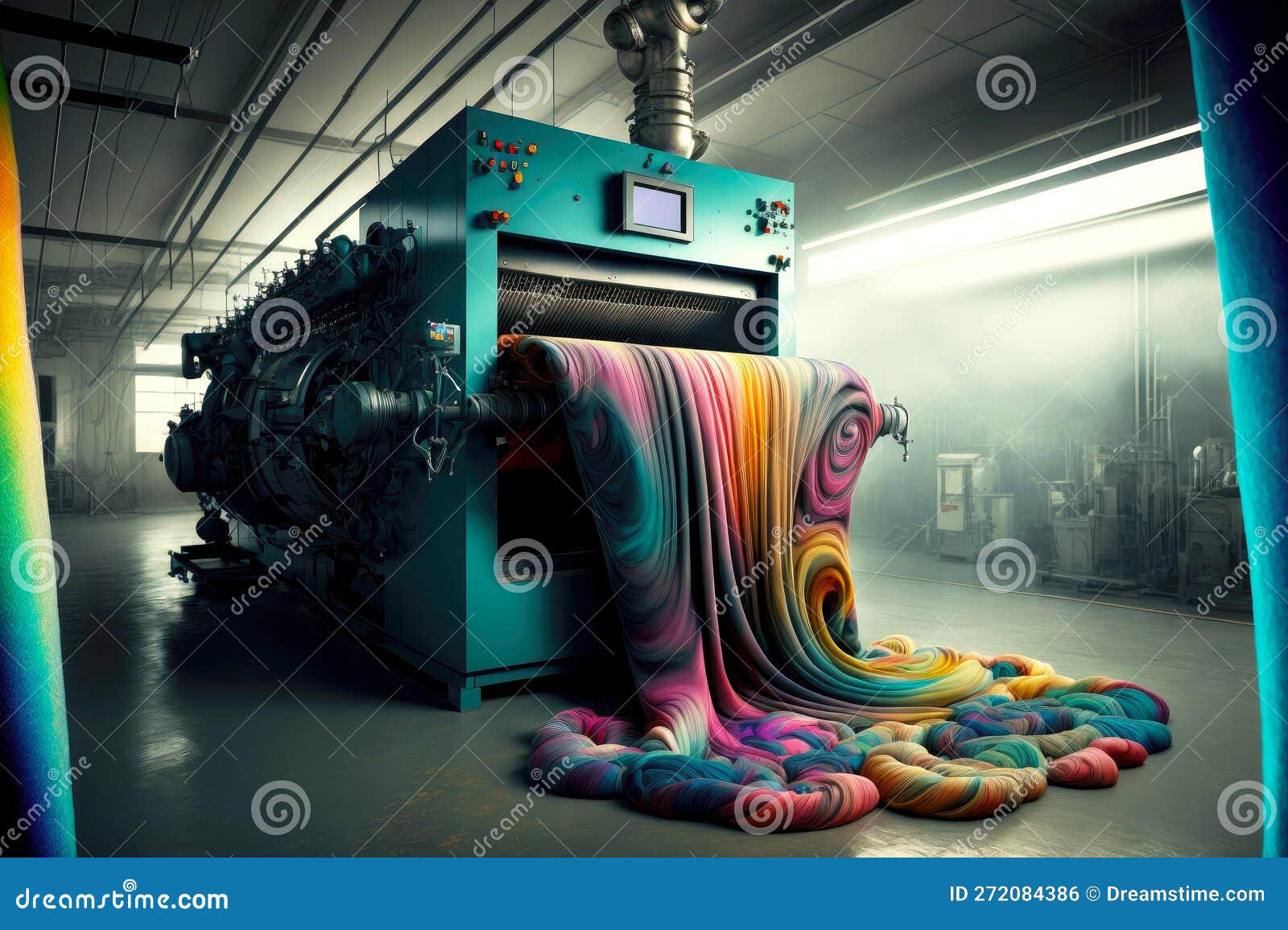 Machine Technologies Dyeing Fabrics for Clothes Textile Industry Stock ...