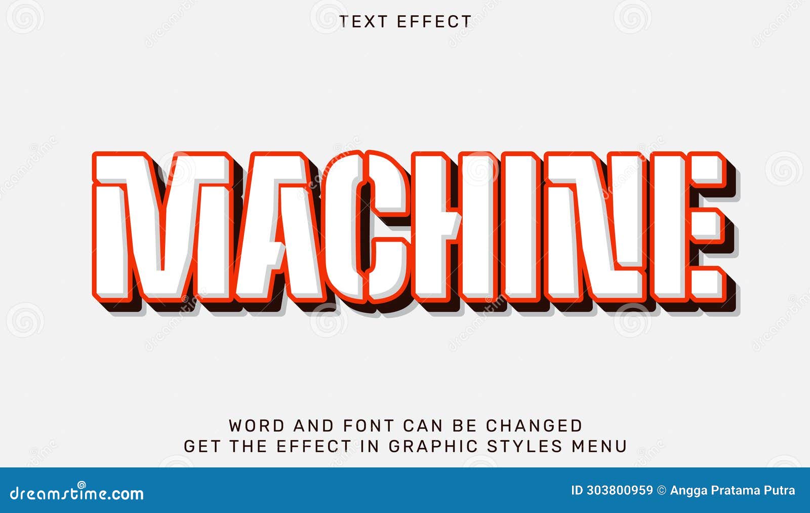 Machine Text Effect Template in 3d Design Stock Illustration ...