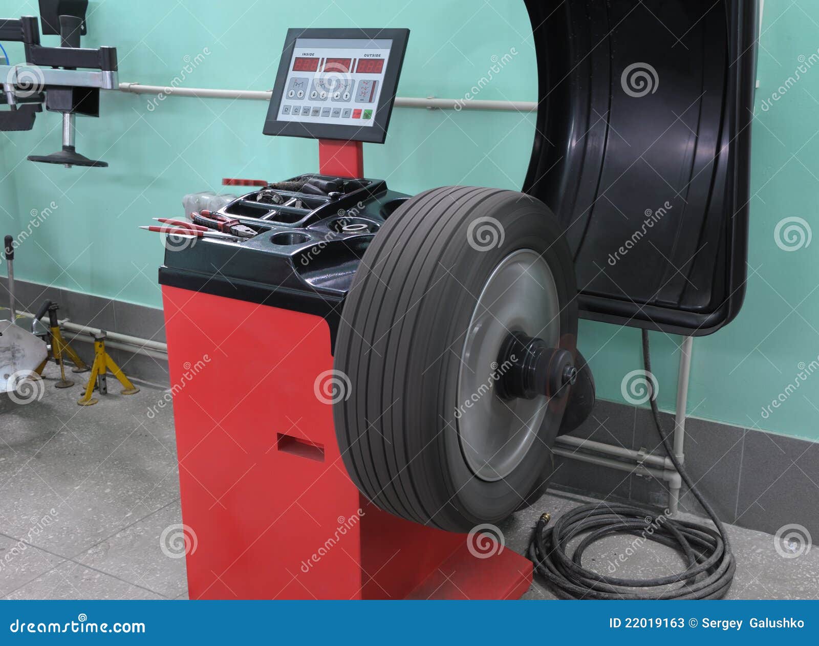 The Machine Tool For Balancing Of Wheels Stock Image - Image of ...