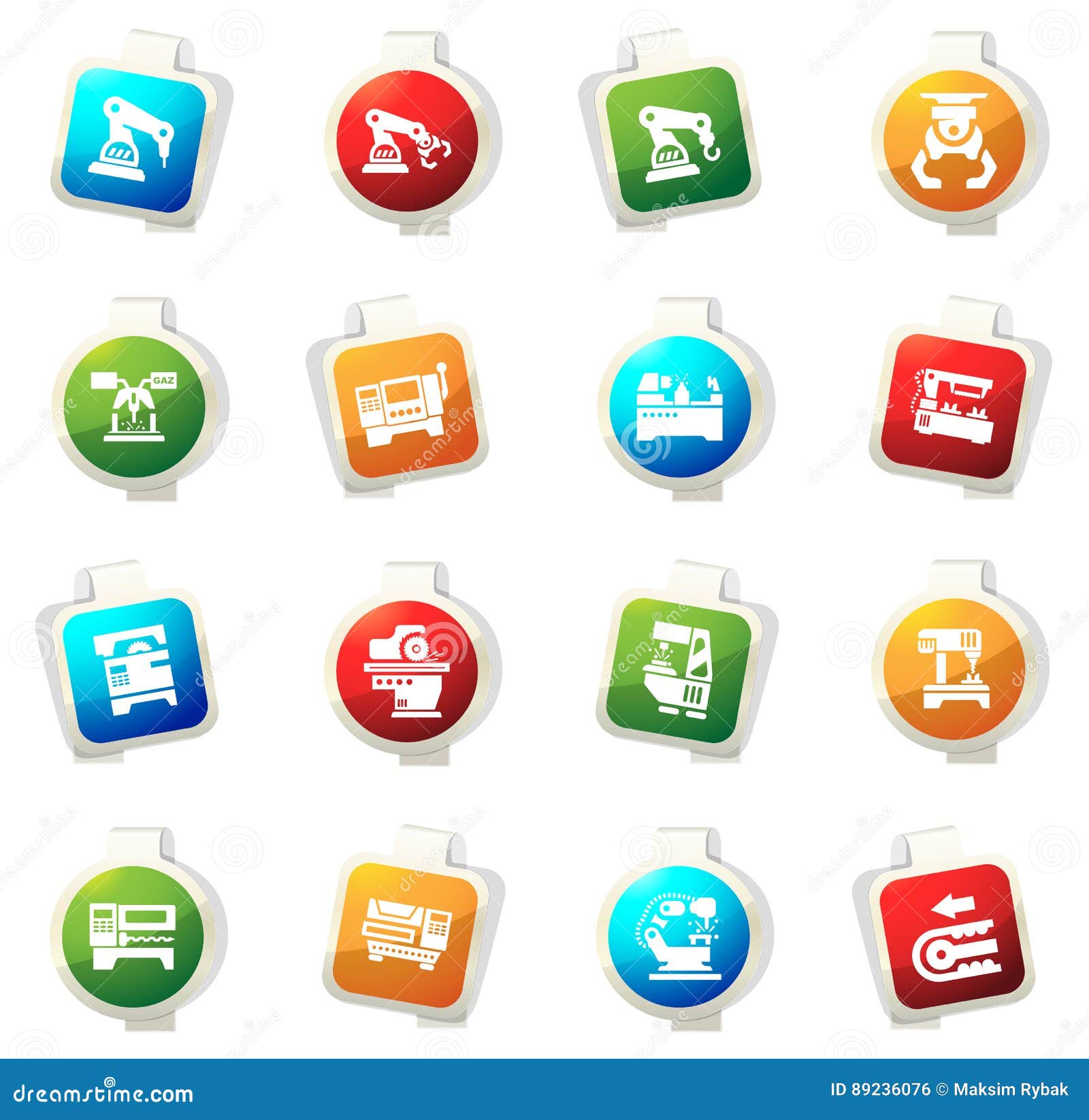 Machine tool icons set stock illustration. Illustration of engineering ...